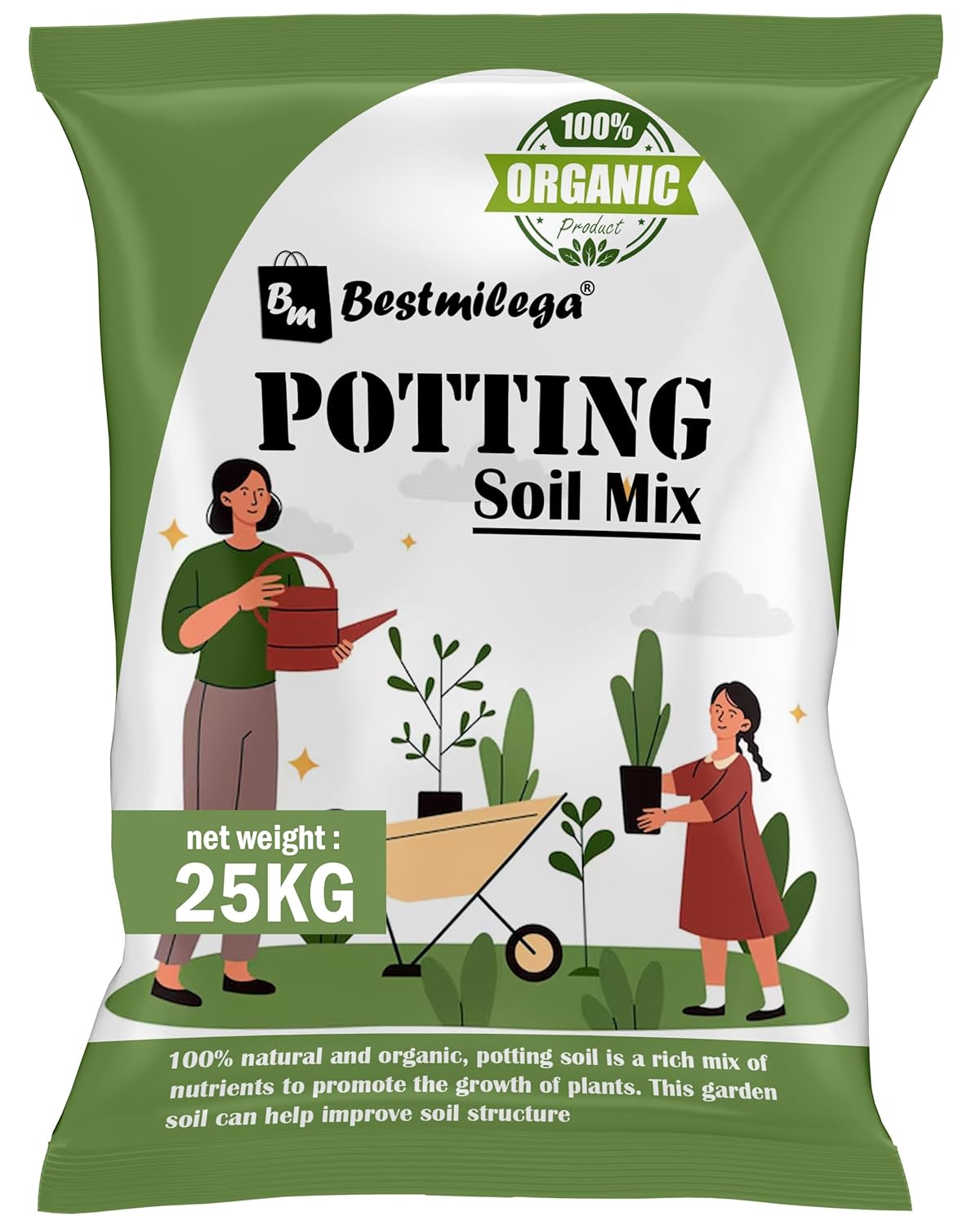 BEST MILEGA Magic Potting Soil for Plants 25kg Mix Fertilizers Potting ...