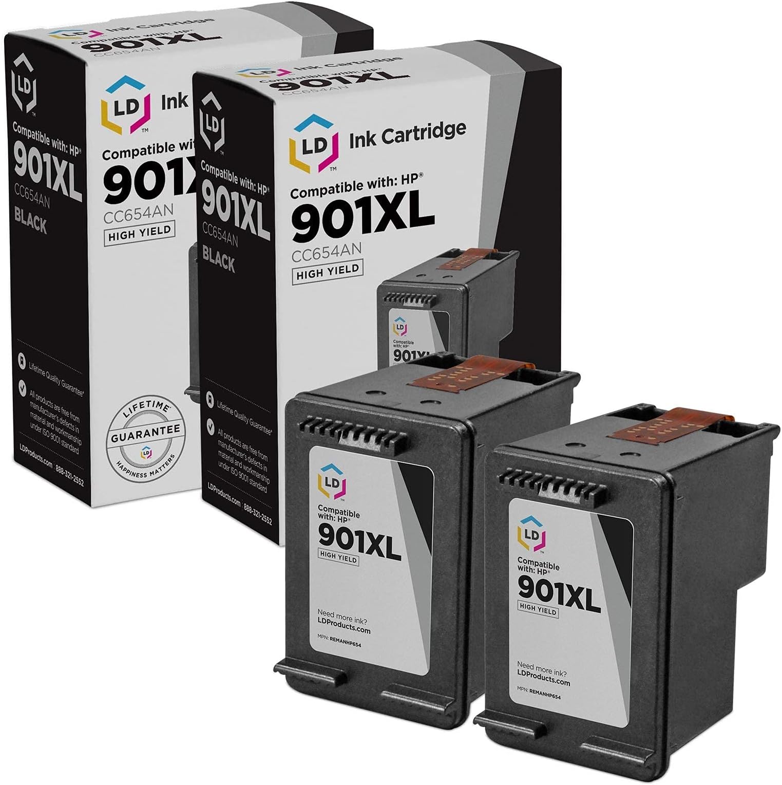 Amazon.com: LD Products Remanufactured Ink Cartridge Replacement for HP ...
