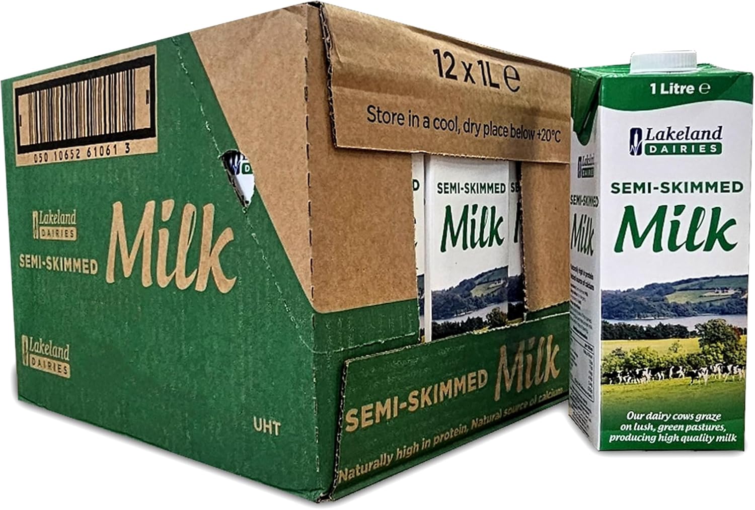 Lakeland Dairies Long Life Semi Skimmed Milk 1ltr - 12 Pack : Amazon.co ...