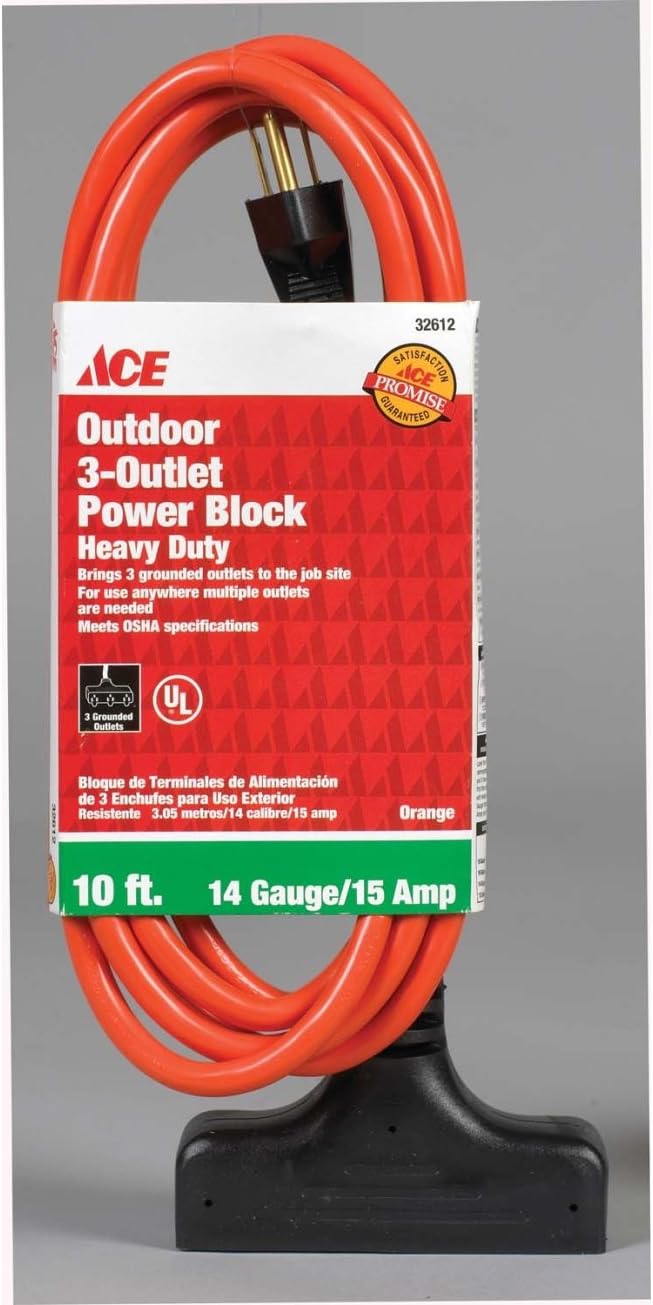 Ace 3-Outlet Power Block (10P-001-010FOG) - Extension Cords - Amazon.com
