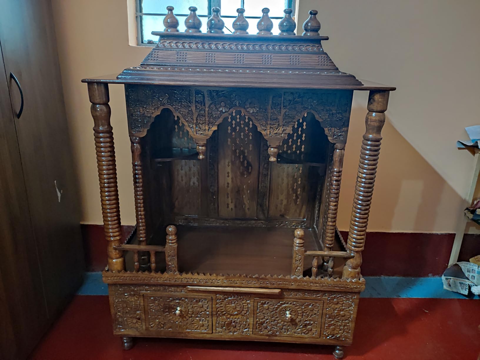 Shilpi Wooden Hand Carved Traditionally Design Wooden Temple/Amazing ...