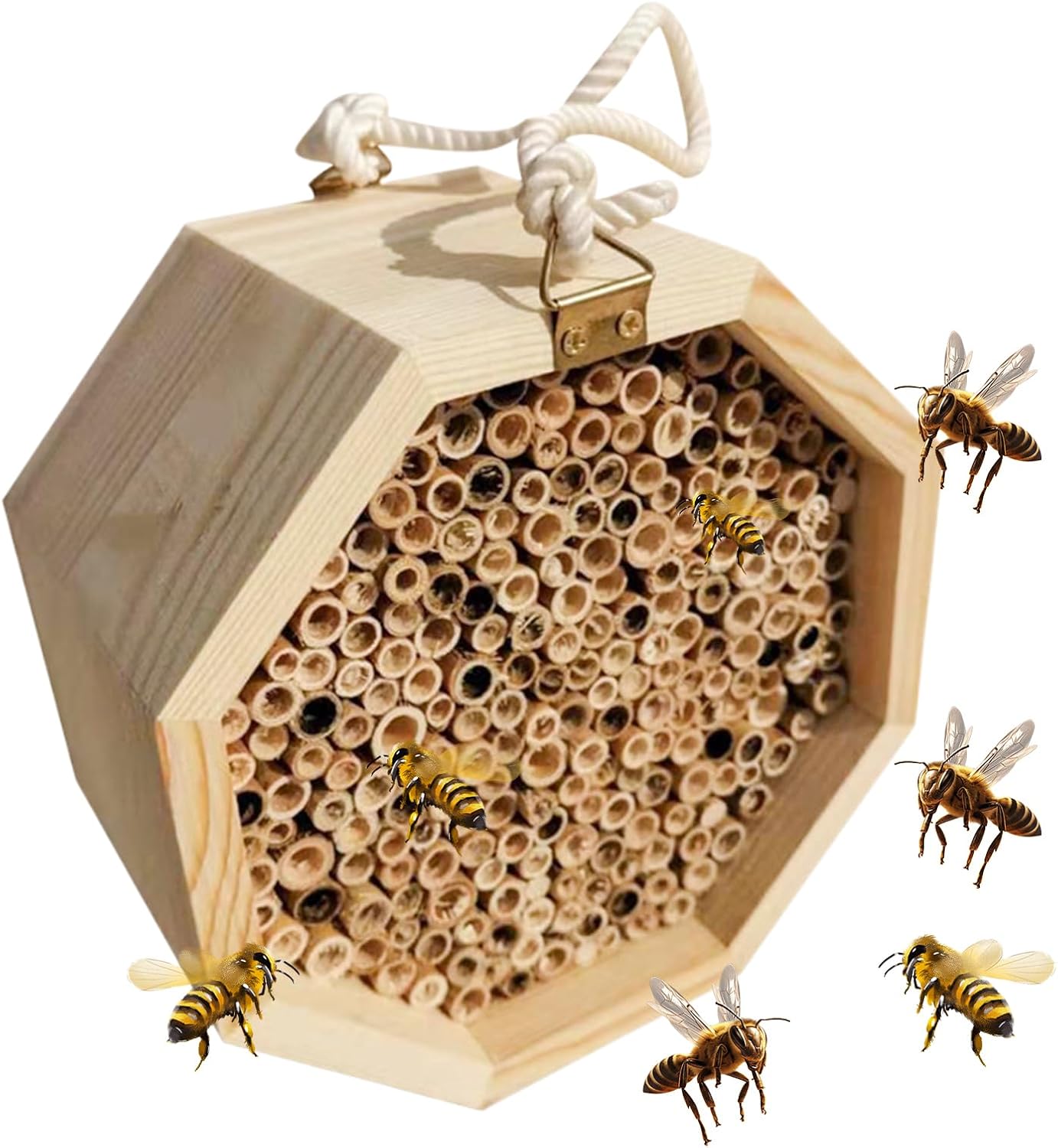 Bee Hotel, Wooden Bee Hive, Pollinating Palace for Bees, Butterfly ...