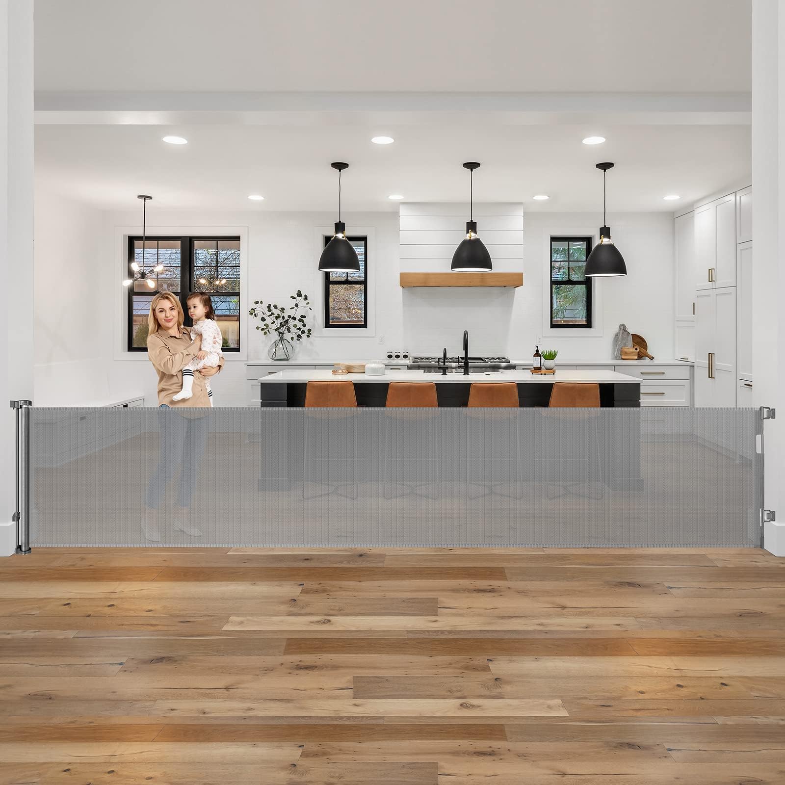 Amazon.com: 70.9"x28.3" Portable Mesh Baby Gate, Black Mesh Magic Pet ...