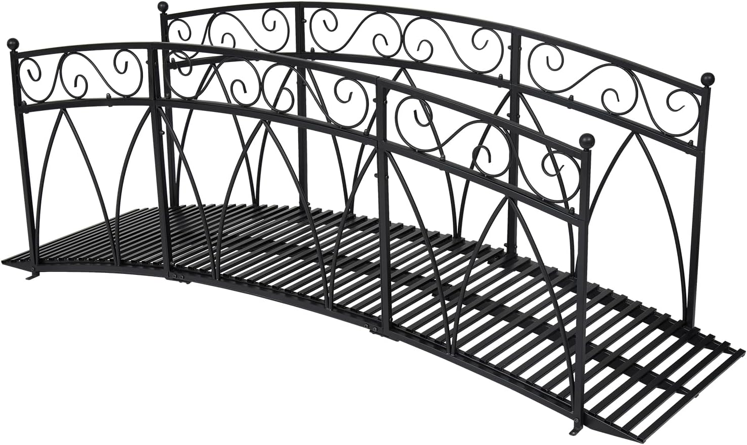 Amazon.com : Metal Garden Bridge with Safety Siderails - Outdoor ...
