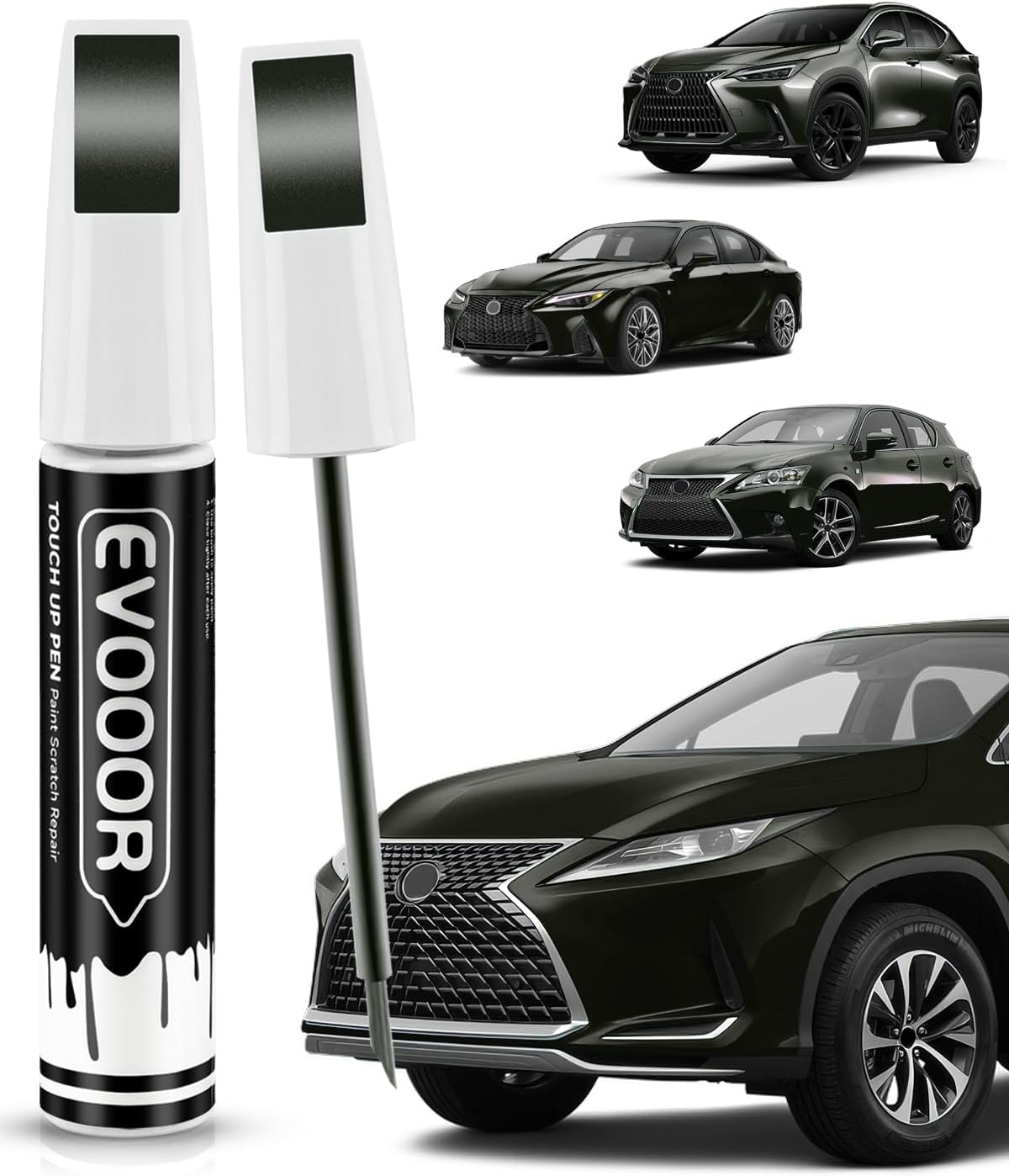 Amazon.com: EVOOOR Nori Green Pearl(6X4) Touch Up Paint Compatible with ...