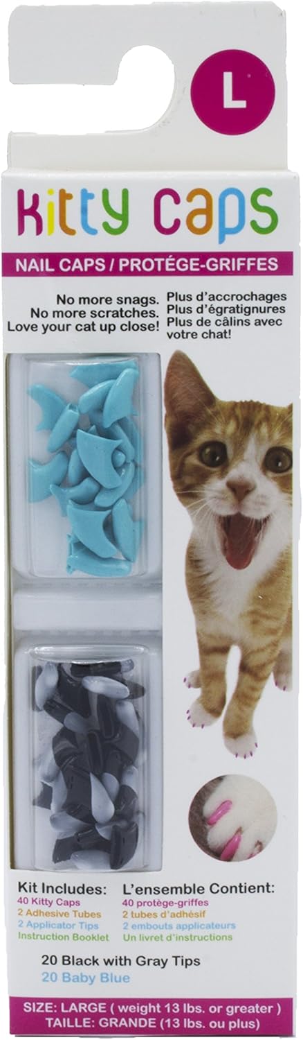 Amazon.com : Kitty Caps Nail Caps for Cats, Black with Gray Tips & Baby ...