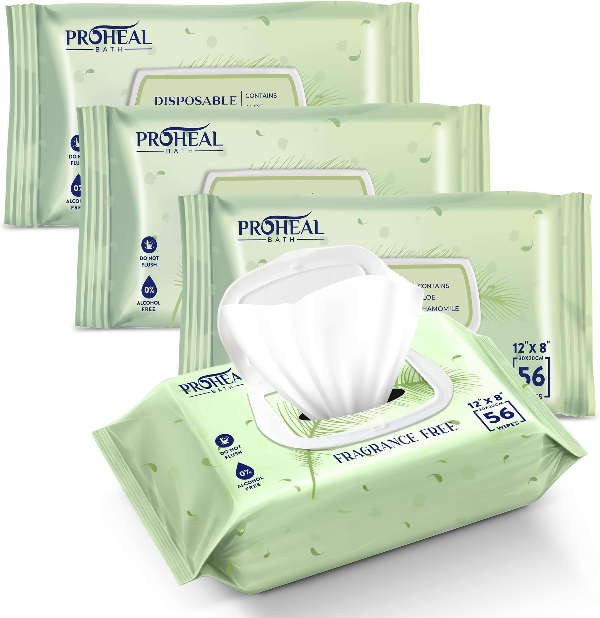 Amazon.com : X Large Wet Wipes for Adults - 4 Packs of 56 [224 Count ...