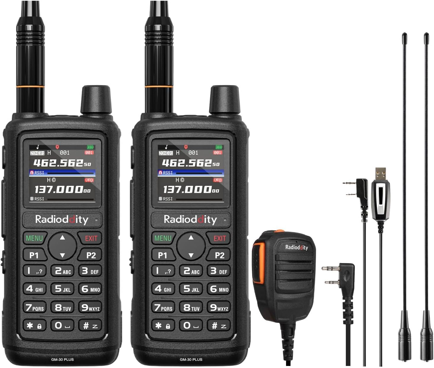 Amazon.com: 2 Pack Radioddity GM-30 Plus GMRS Handheld Radio ...