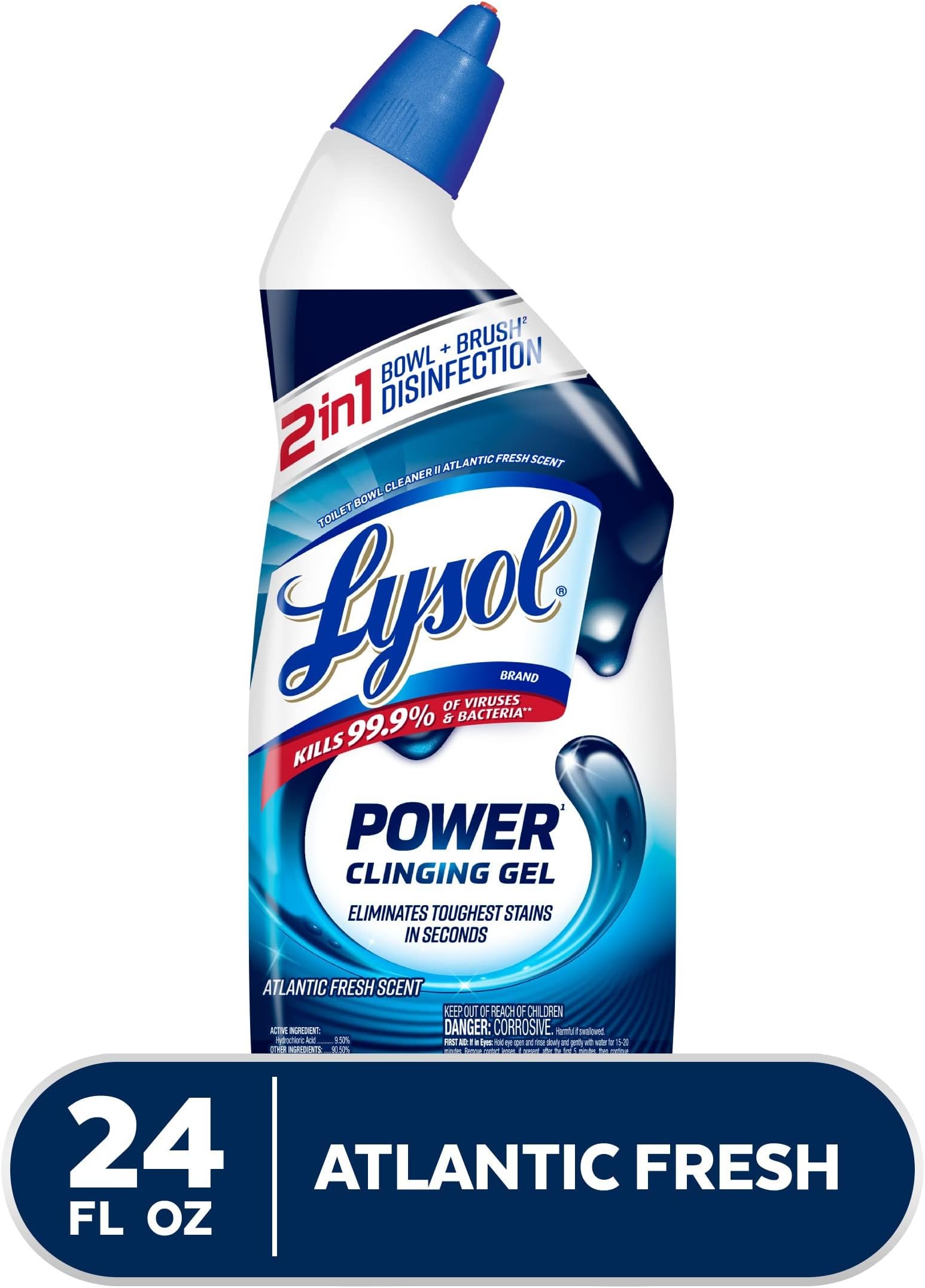 Amazon.com: Lysol Power Toilet Bowl Cleaner, 10X Cleaning Power 8 oz ...