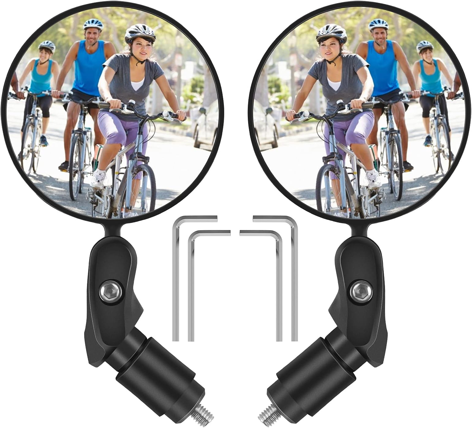 2 PCS Bike Mirror, Handlebar Bicycle Adjustable Cycling Rear View ...