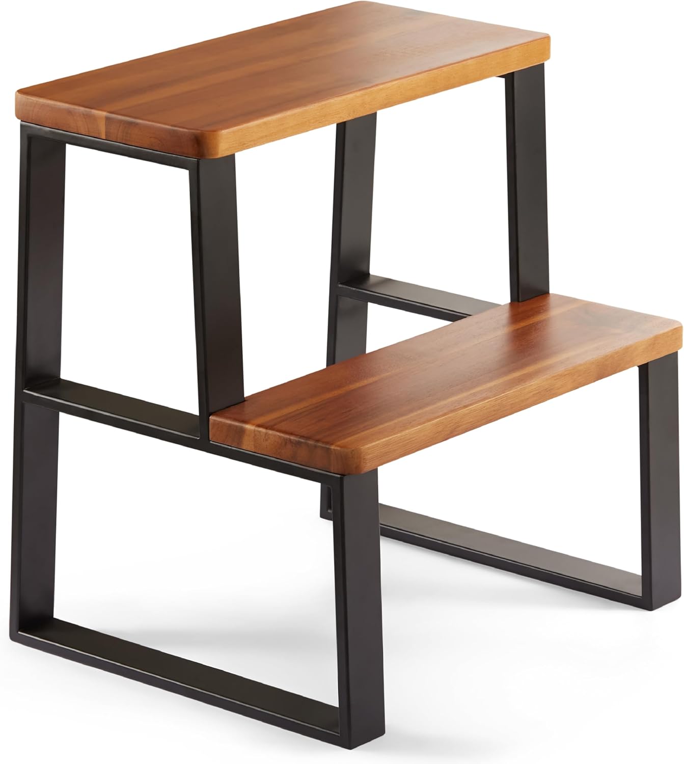 FANATU Wooden Step Stool,16.5'' Tall Heavy Duty Two Step Stool for ...