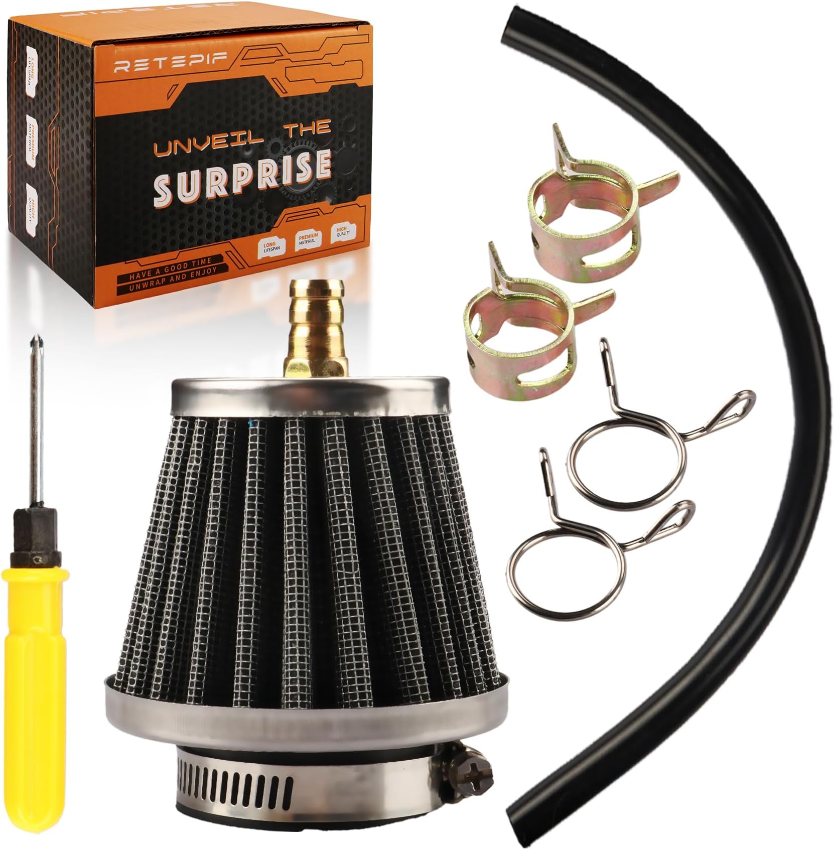 Amazon.com: MOTOALL 1" ID 28mm Air Filter for 50cc 90 110 125cc Dirt ...