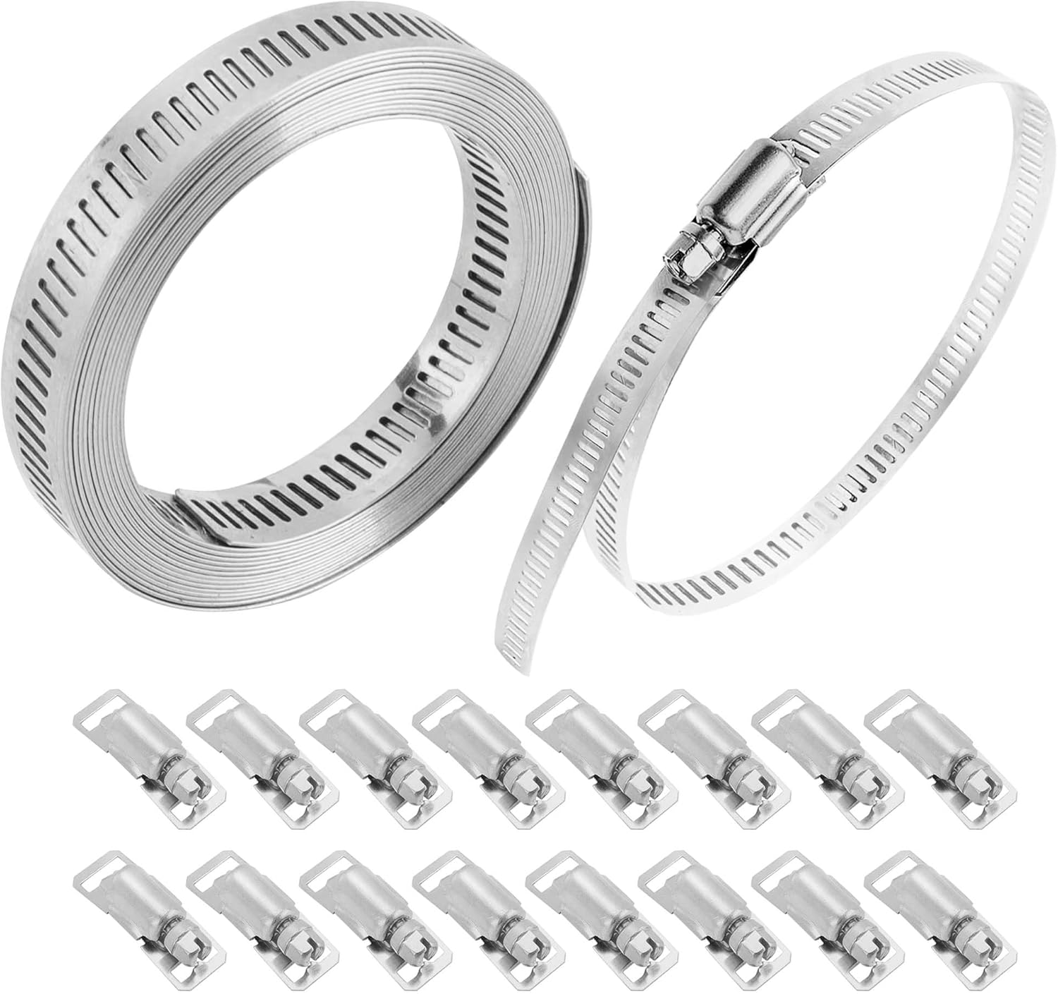 WeeGoo 2 Set Large Jubilee Clips 3 m/9.8 Ft, 304 Stainless Steel ...