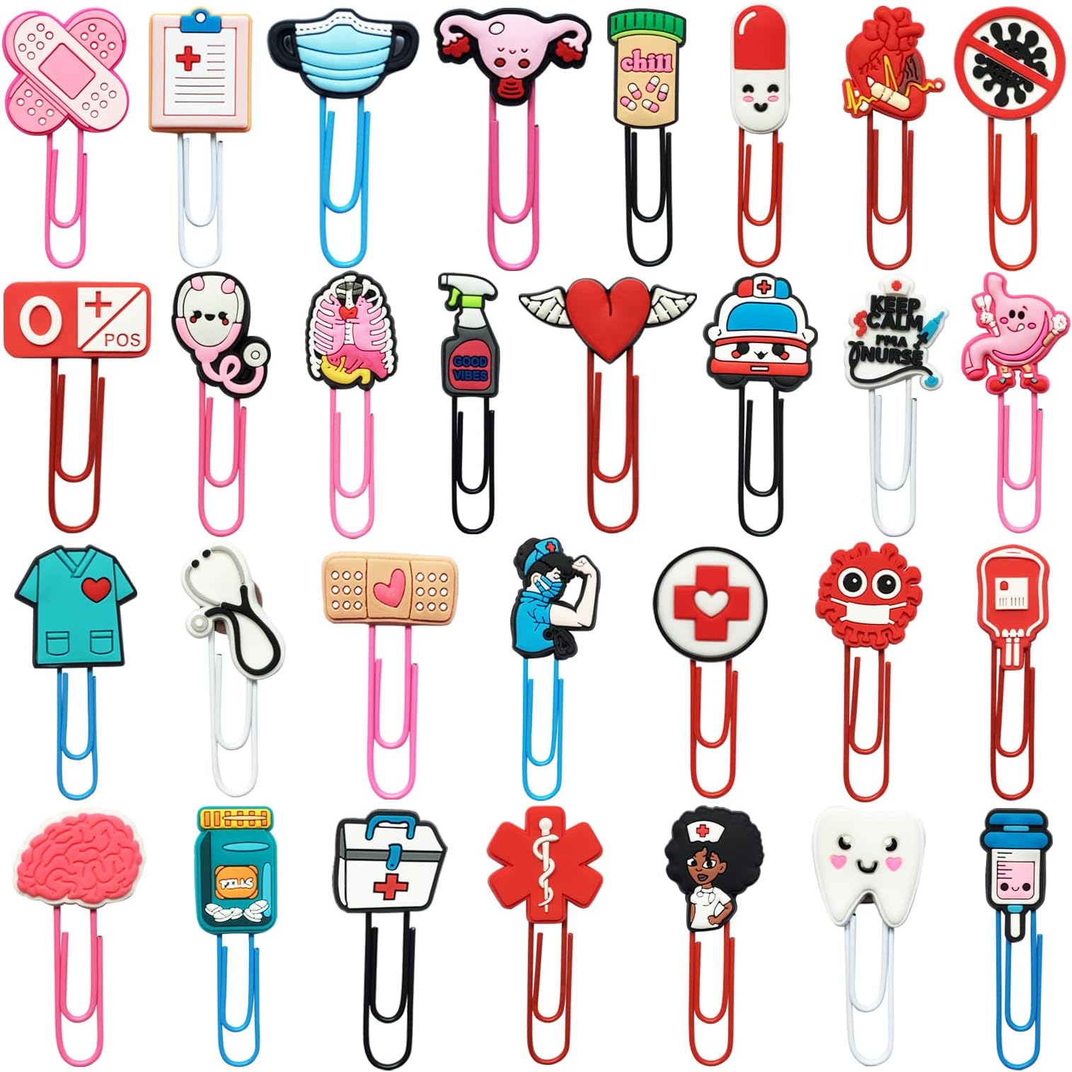 Amazon.com: Cute Bookmarks Cartoon Bulk Paperclips - 20 Pcs Flower ...