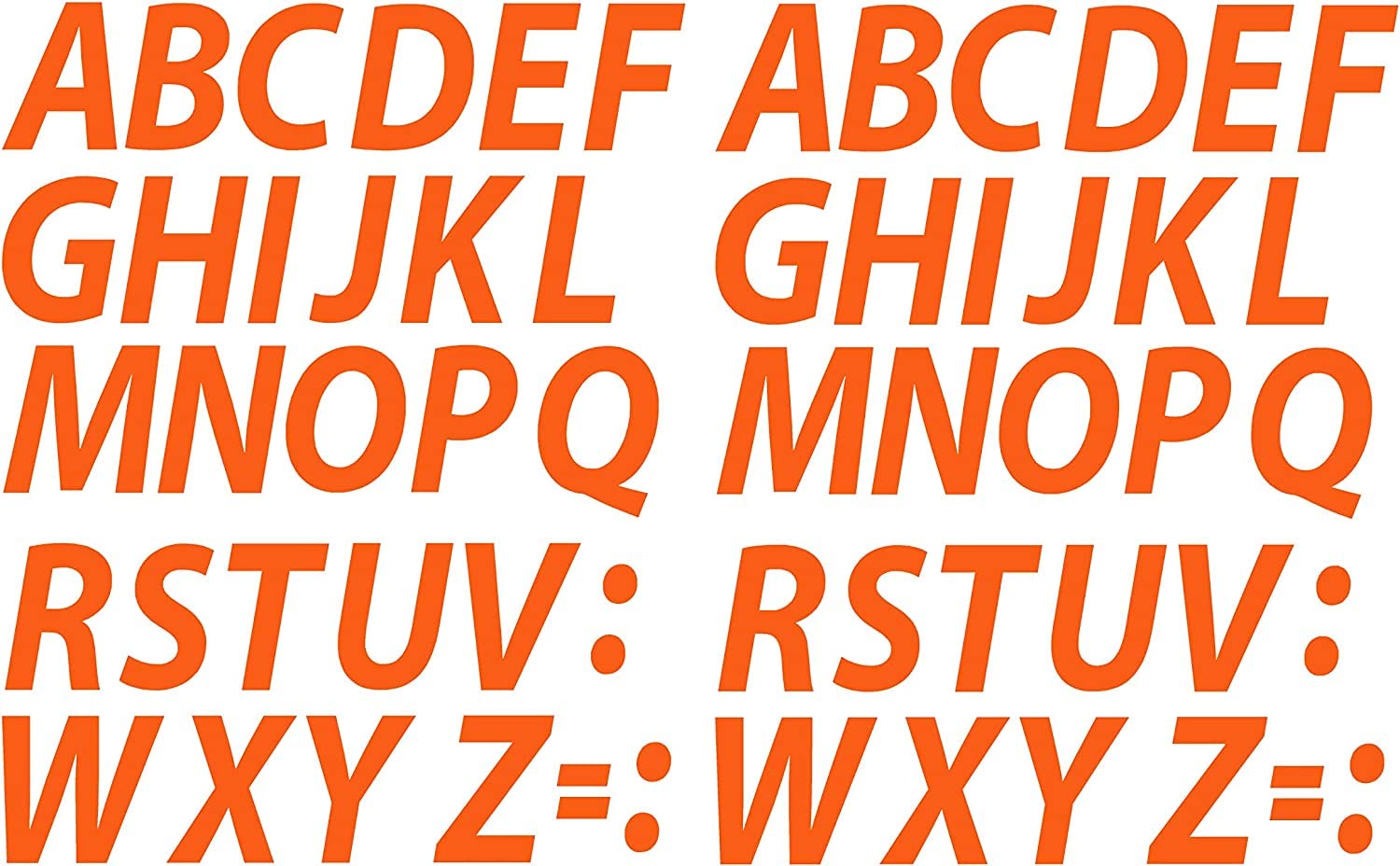 Amazon.com: A - Z Orange Alphabet Letters Stickers Vinyl Decals (2 Sets ...