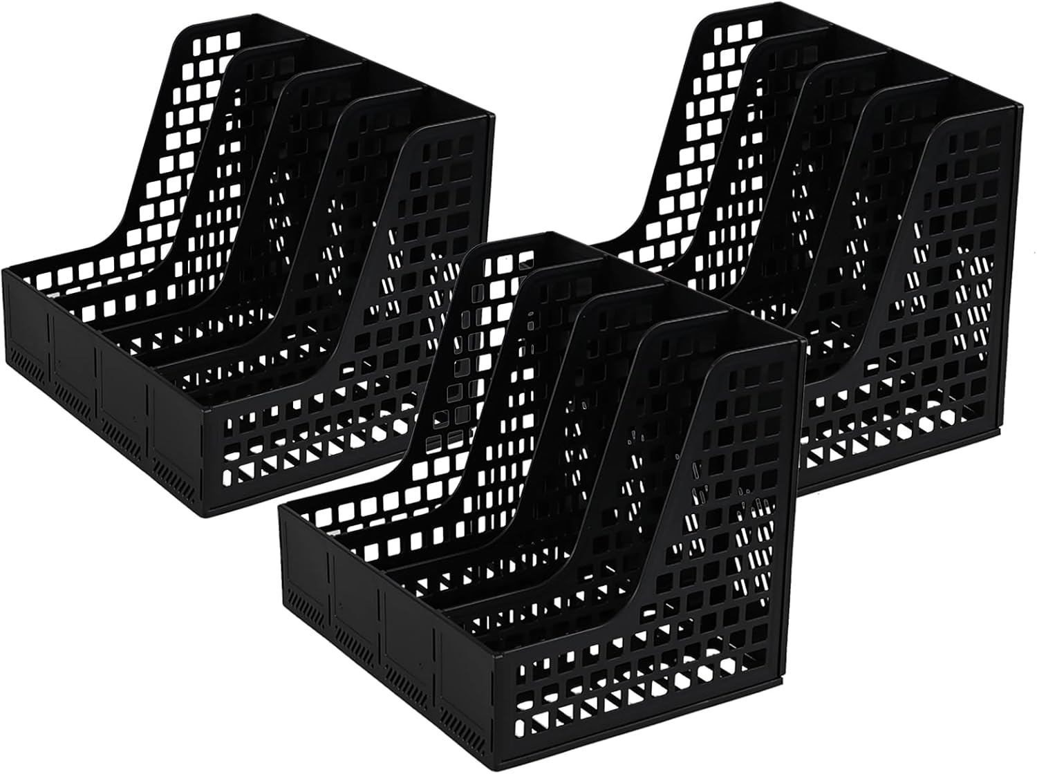 Amazon.com : Fiazony 3-Pack Plastic Magazine File Holder, 4 Vertical ...