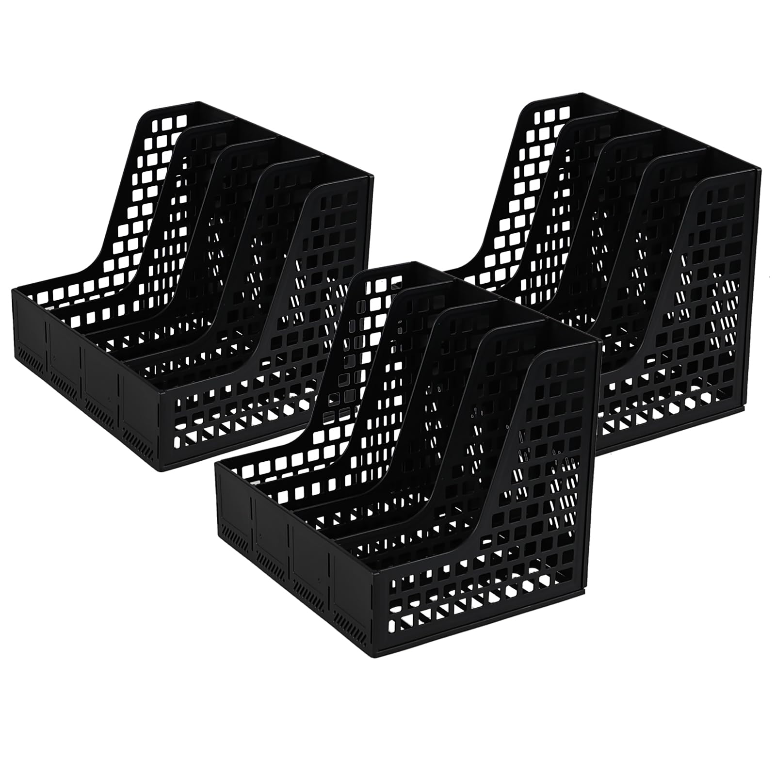Amazon.com : Fiazony 3-Pack Plastic Magazine File Holder, 4 Vertical ...