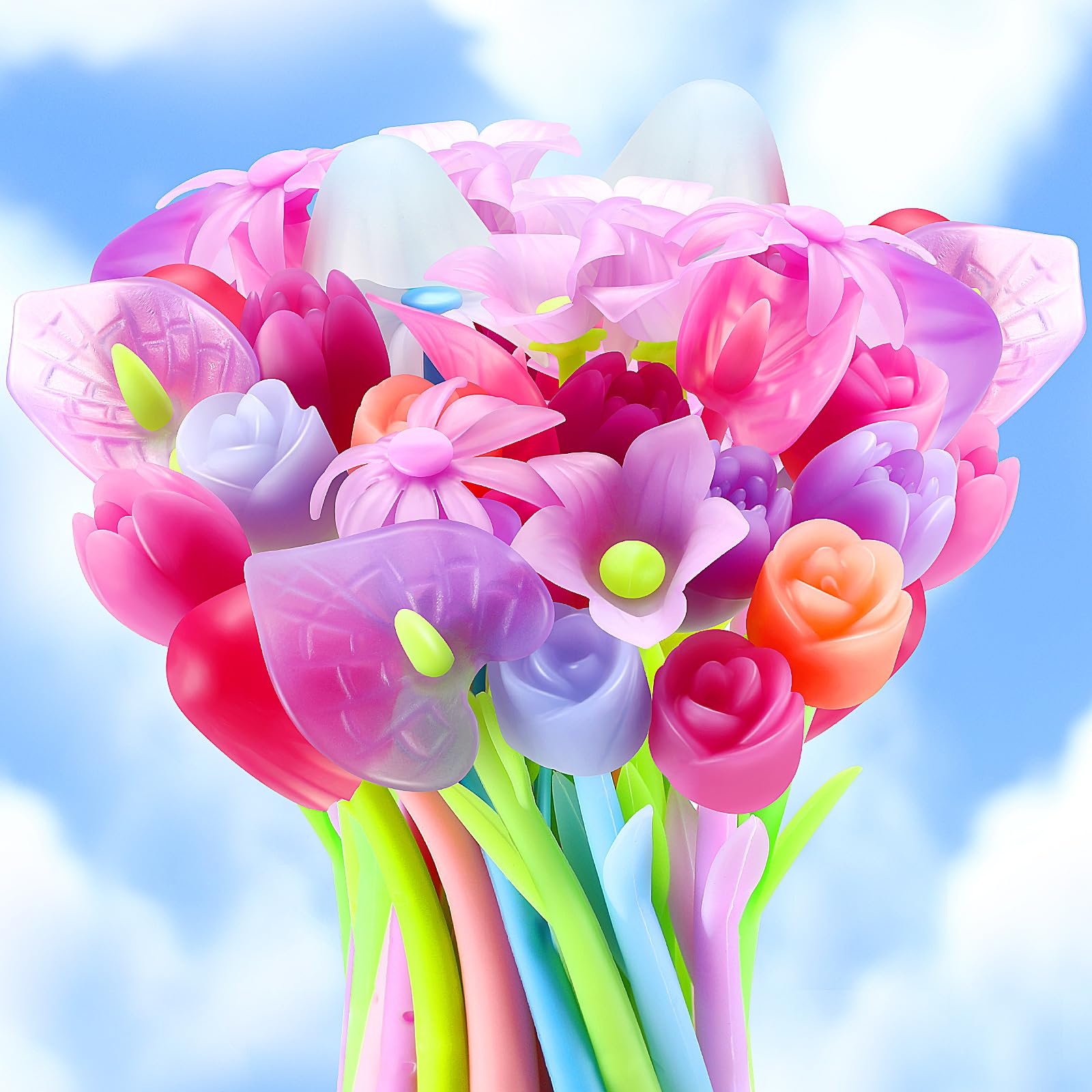 Amazon.com: Tenare 18 Pieces Color Changing Flower Pens Pack Creative ...