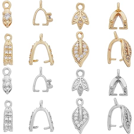 Amazon.com: SUPERFINDINGS 16Pcs Brass Pinch Bails Pinch Clip Bail Clasp ...