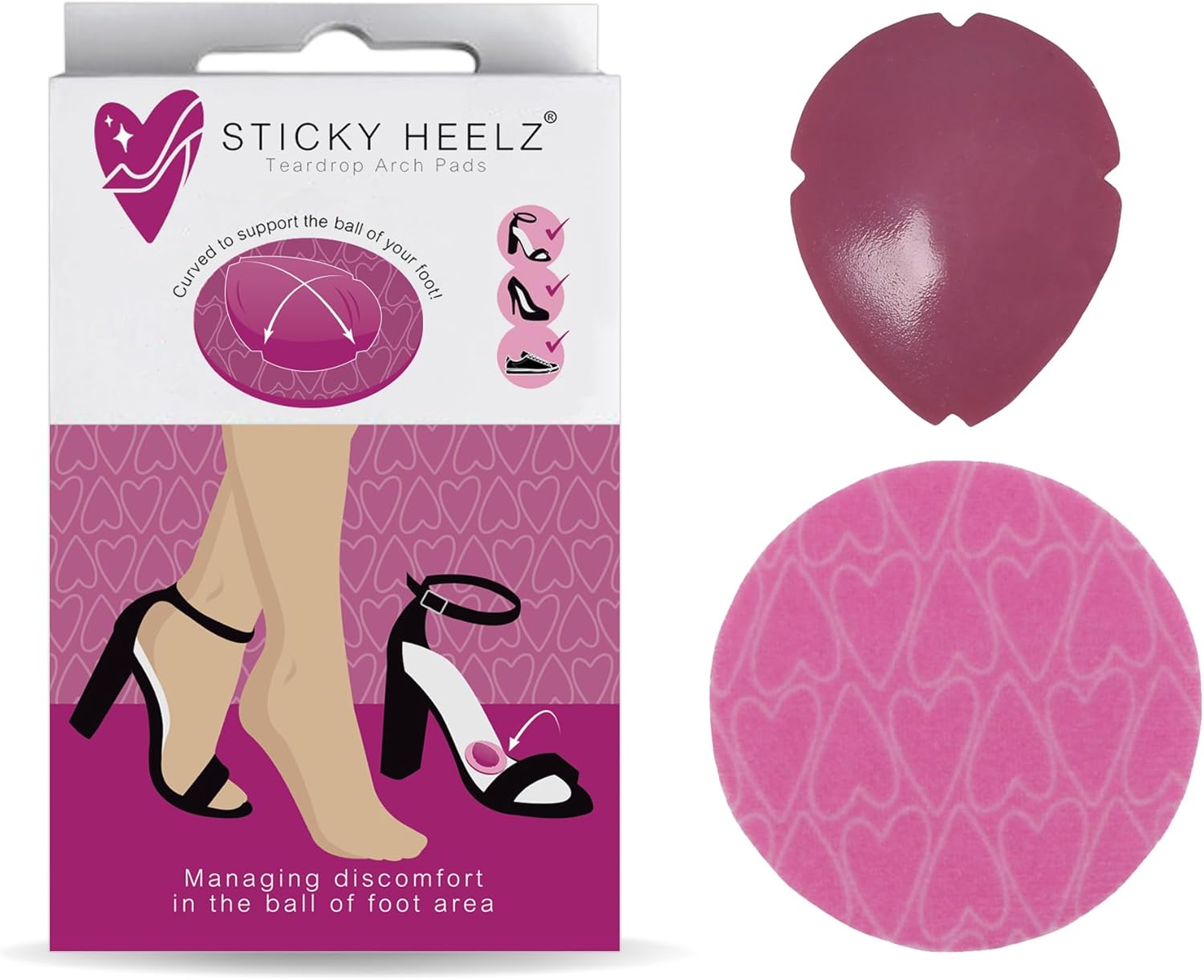 Amazon.com: STICKY HEELZ Arch Pads : Health & Household