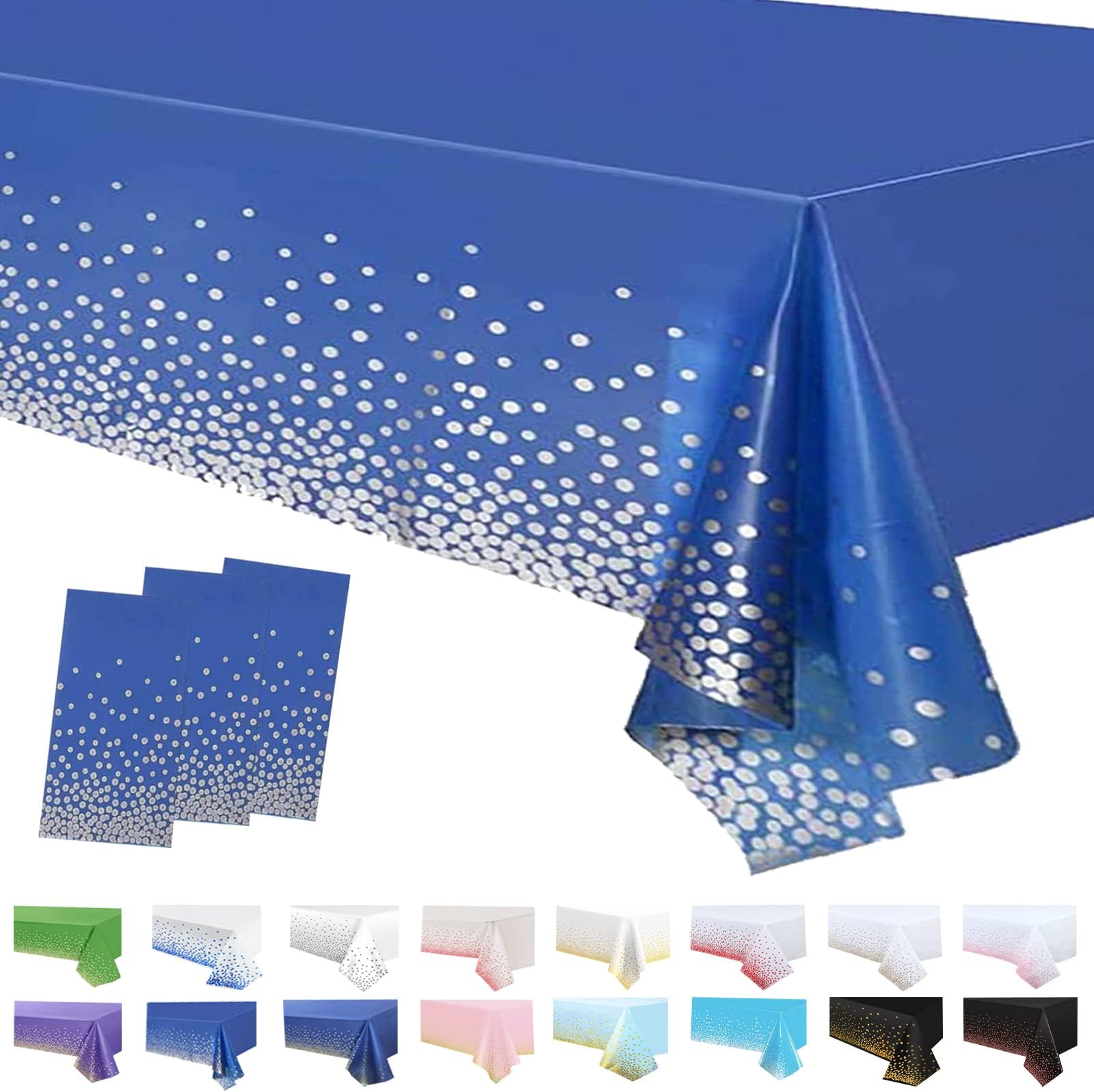 EULAPGOE 4 Pièces Nappe Bleu,Nappe Table 137 x 274 cm Or Bleu foncé ...