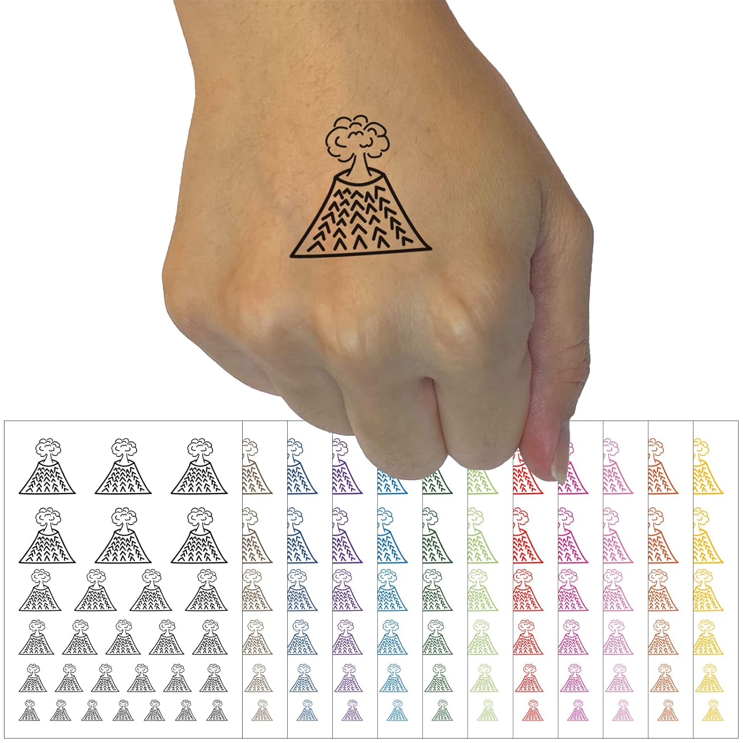 Amazon.com : Volcano Erupting Doodle Temporary Tattoo Water Resistant ...