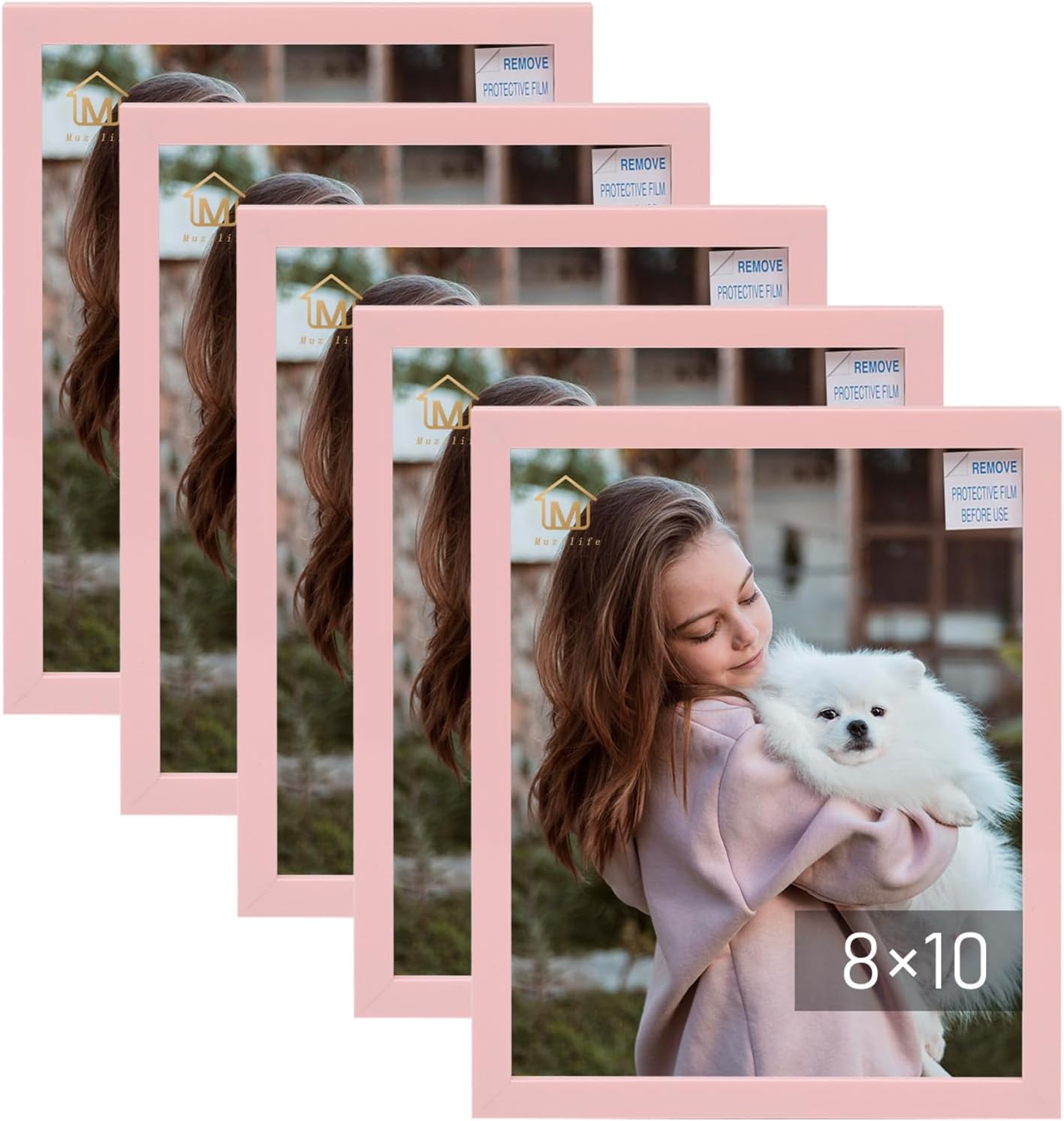 Amazon.com - Muzilife 5 Pack 8x10” Picture Frames, Pink Picture Frames ...