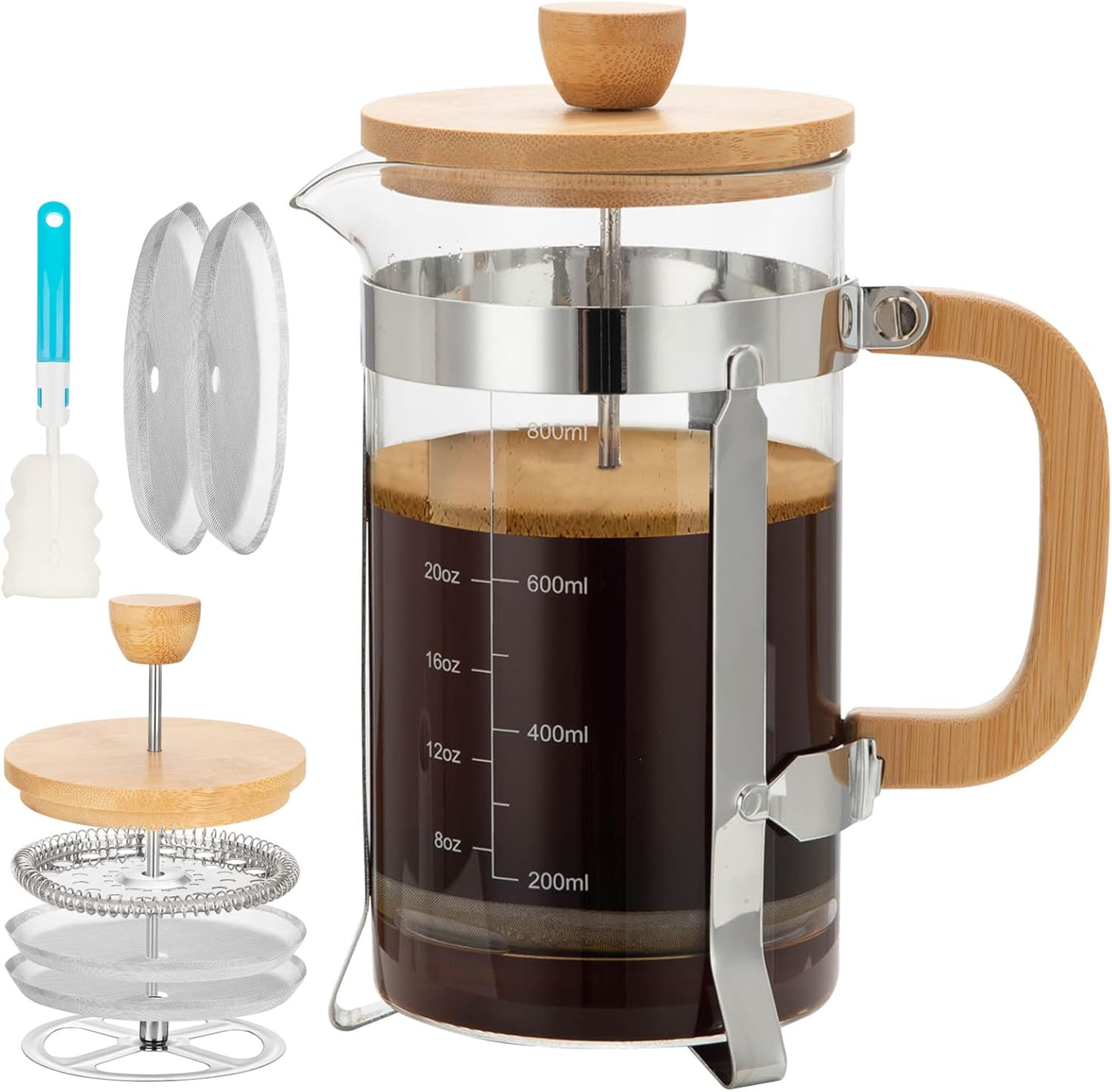 Amazon.com: YMMIND 34 Ounces French Press Coffee Maker, Durable Bamboo ...