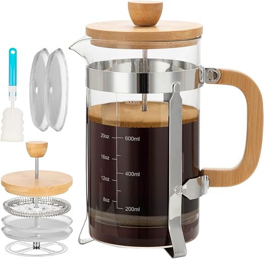Amazon.com: YMMIND 34 Ounces French Press Coffee Maker, Durable Bamboo ...