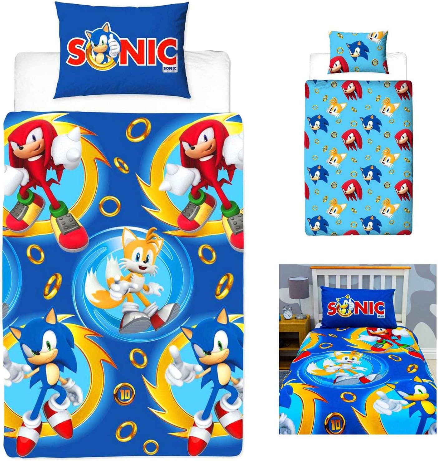 Sonic The Hedgehog Official Speed Design Single Duvet Cover Set ...
