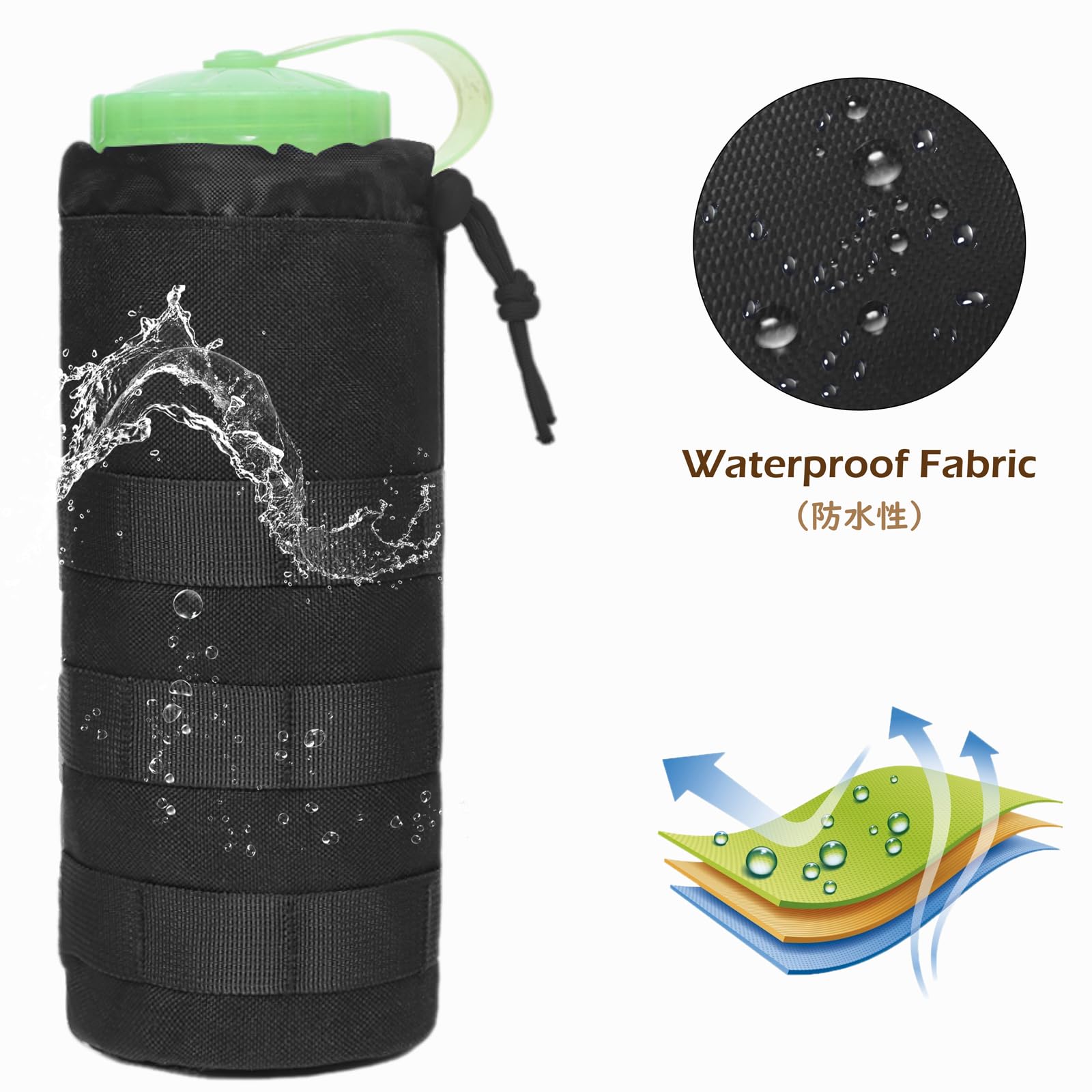 Pochette Gourde Gogoku Paquete De 3 Bolsas Molle Combo Para Botella De ...