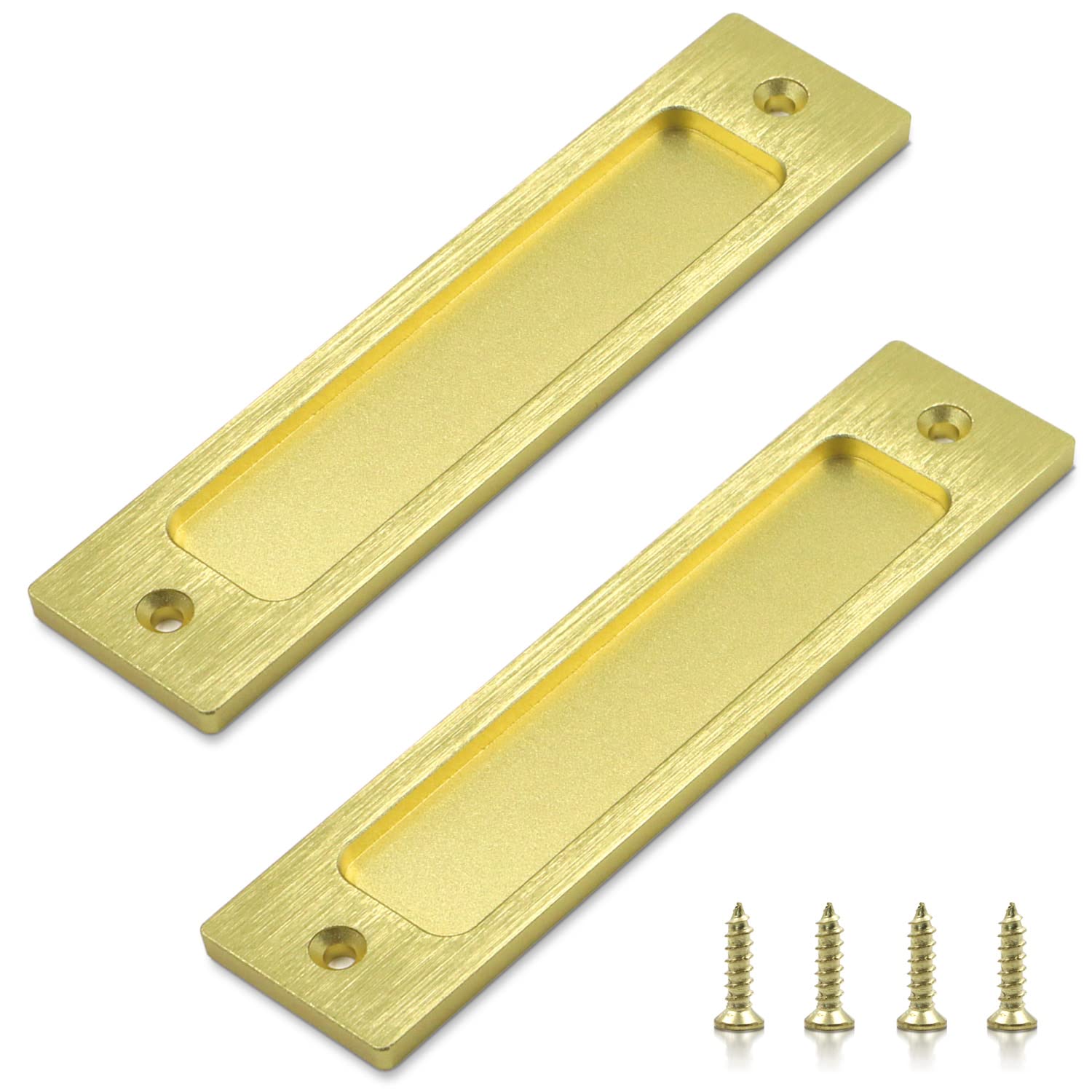 Fatiya 2pcs Rectangular Recessed Door Pull Handle With Screw Flat ...