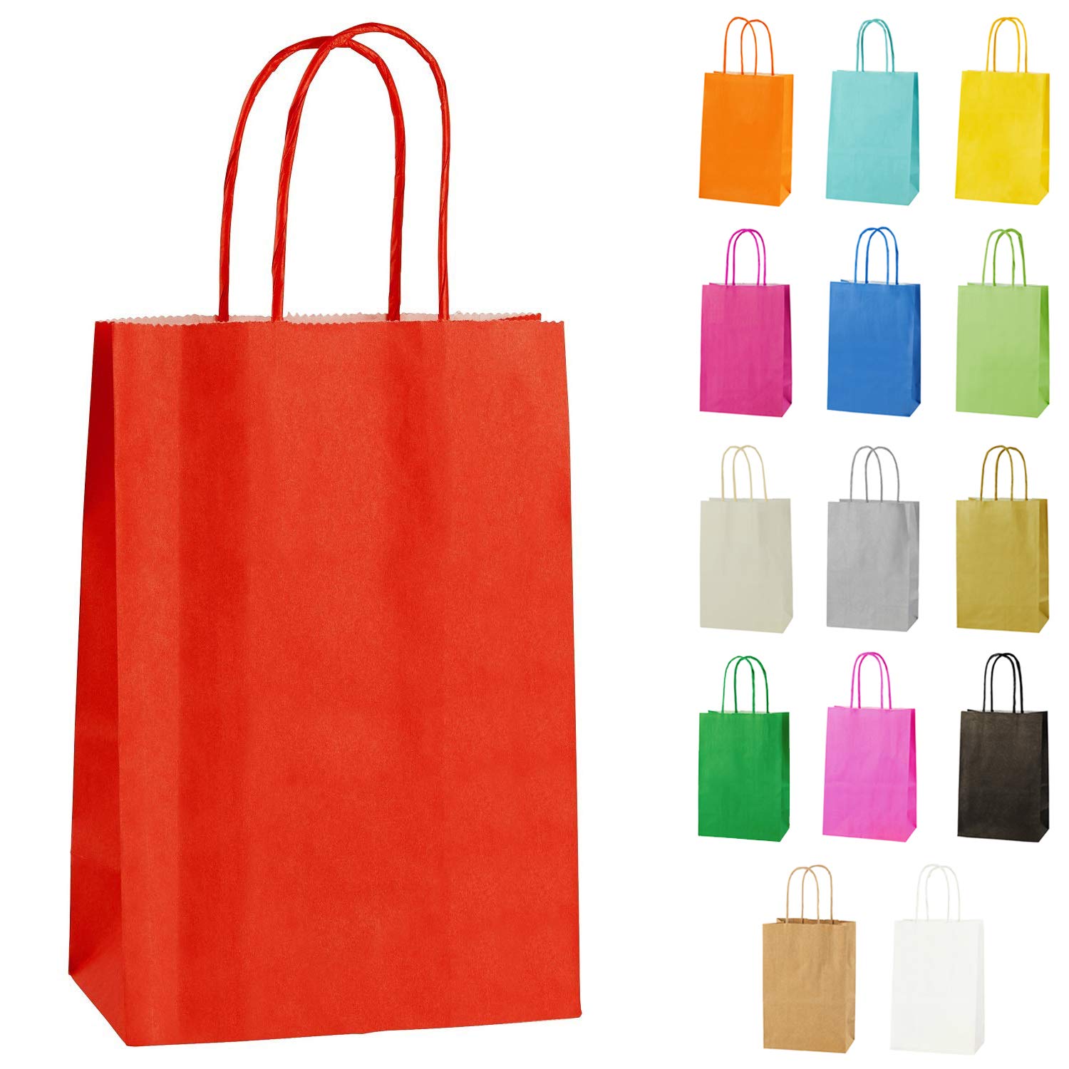 Thepaperbagstore 20 Red Paper Party Bags With Handles - Colourful Paper ...