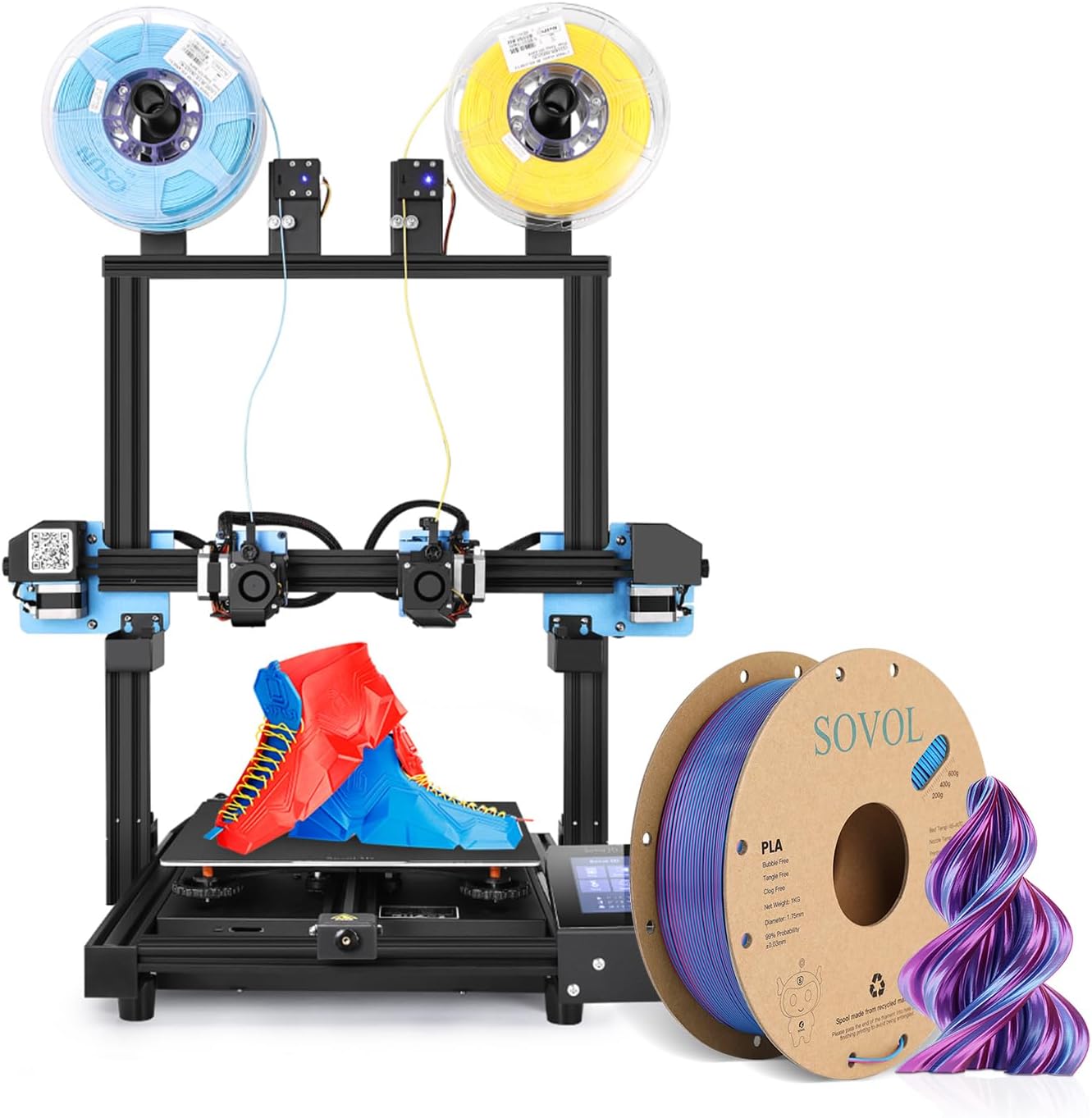 Amazon.com: Sovol Dual Color Rose Blue Silk PLA Filament 1kg & Sovol ...