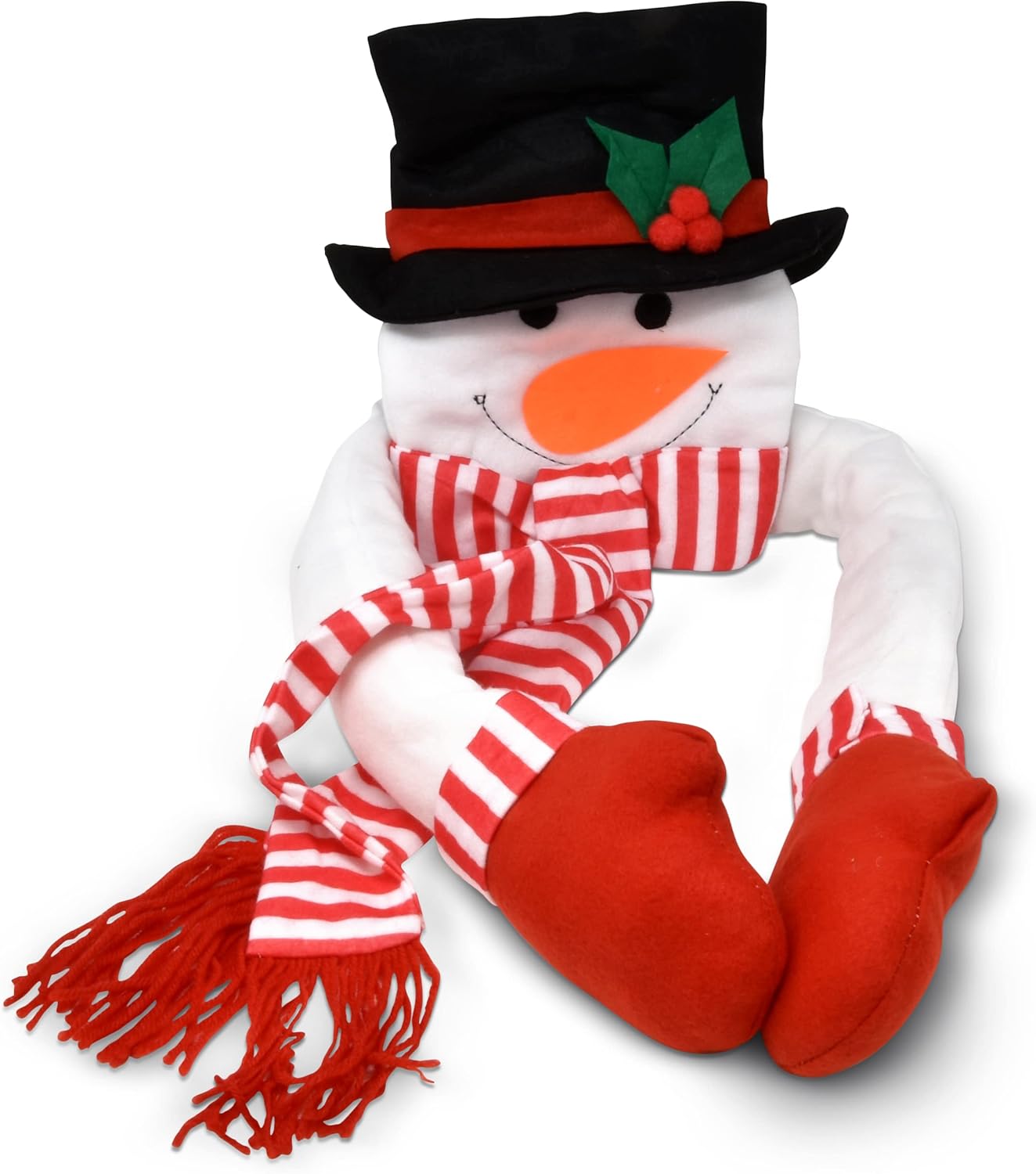 Amazon.com: Christmas Tree Topper Snowman Hugger with Hat Shawl and ...