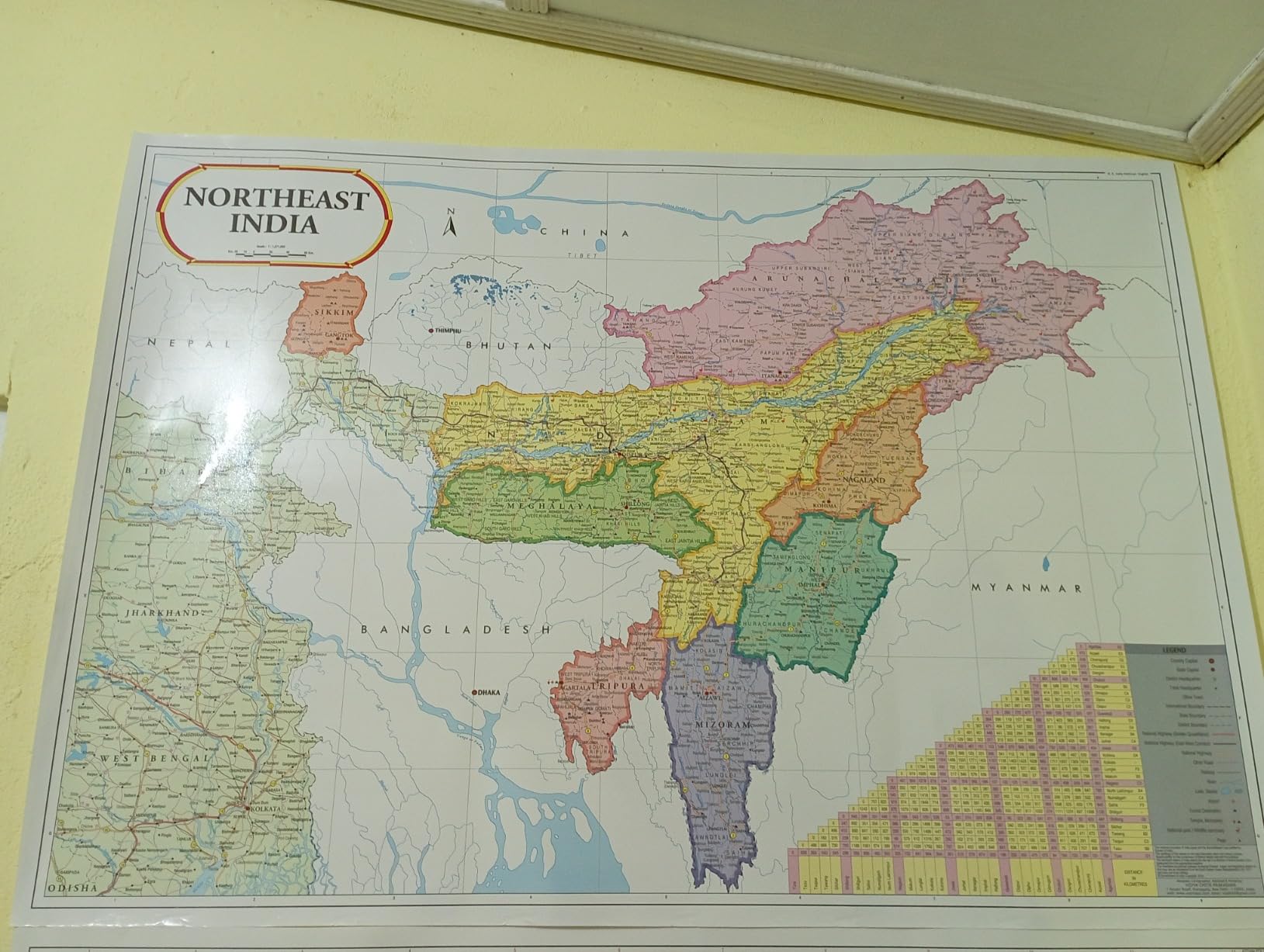 North East India Map | English | 70 x 100 cm | Laminated : Vidya Chitr ...
