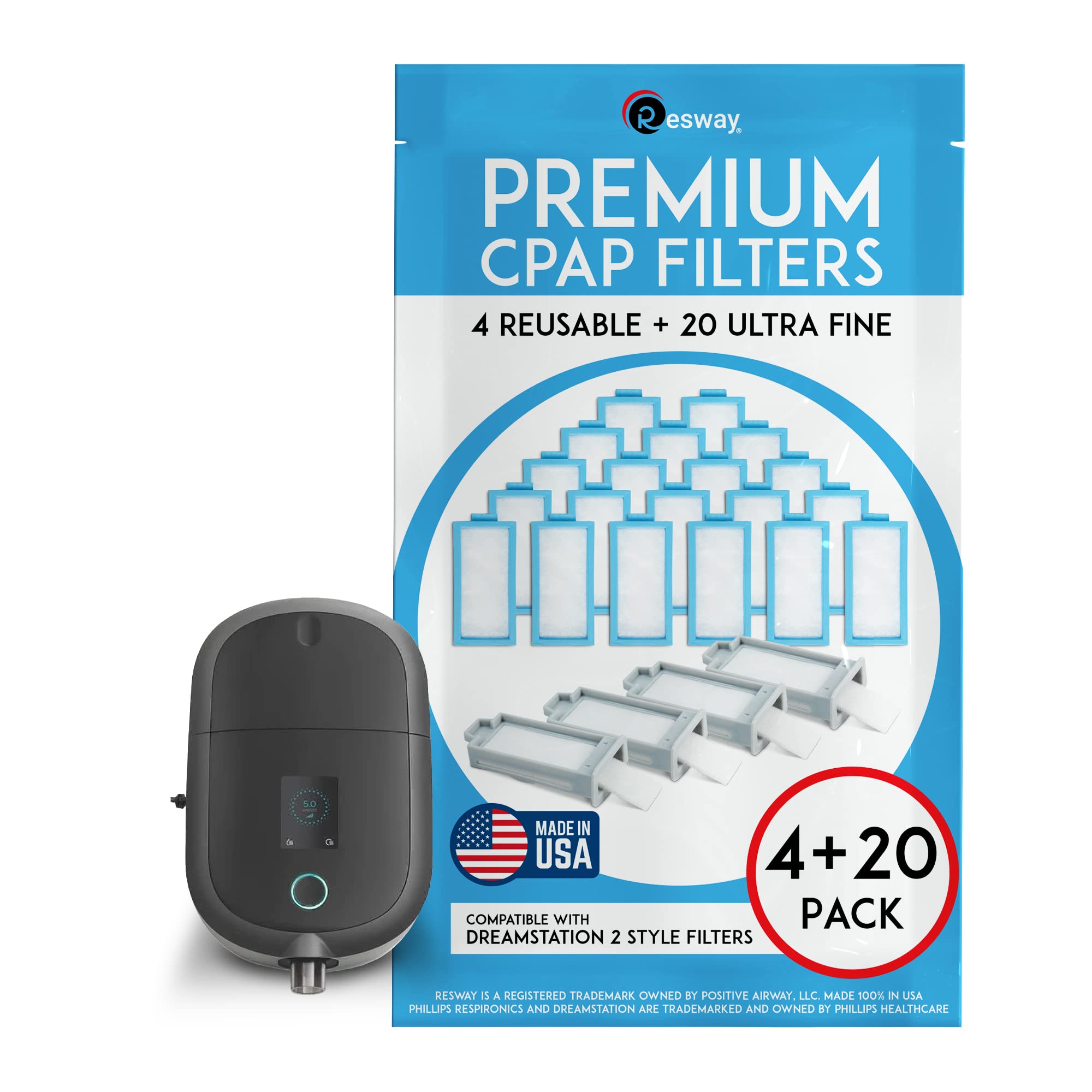 Premium Resway CPAP Machine Filter Pack | Ultra Fine Disposable ...