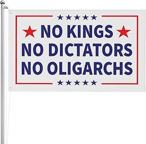 Amazon.com : 2x3 Ft No Kings Dictators Oligarchs Flag Democracy Not ...