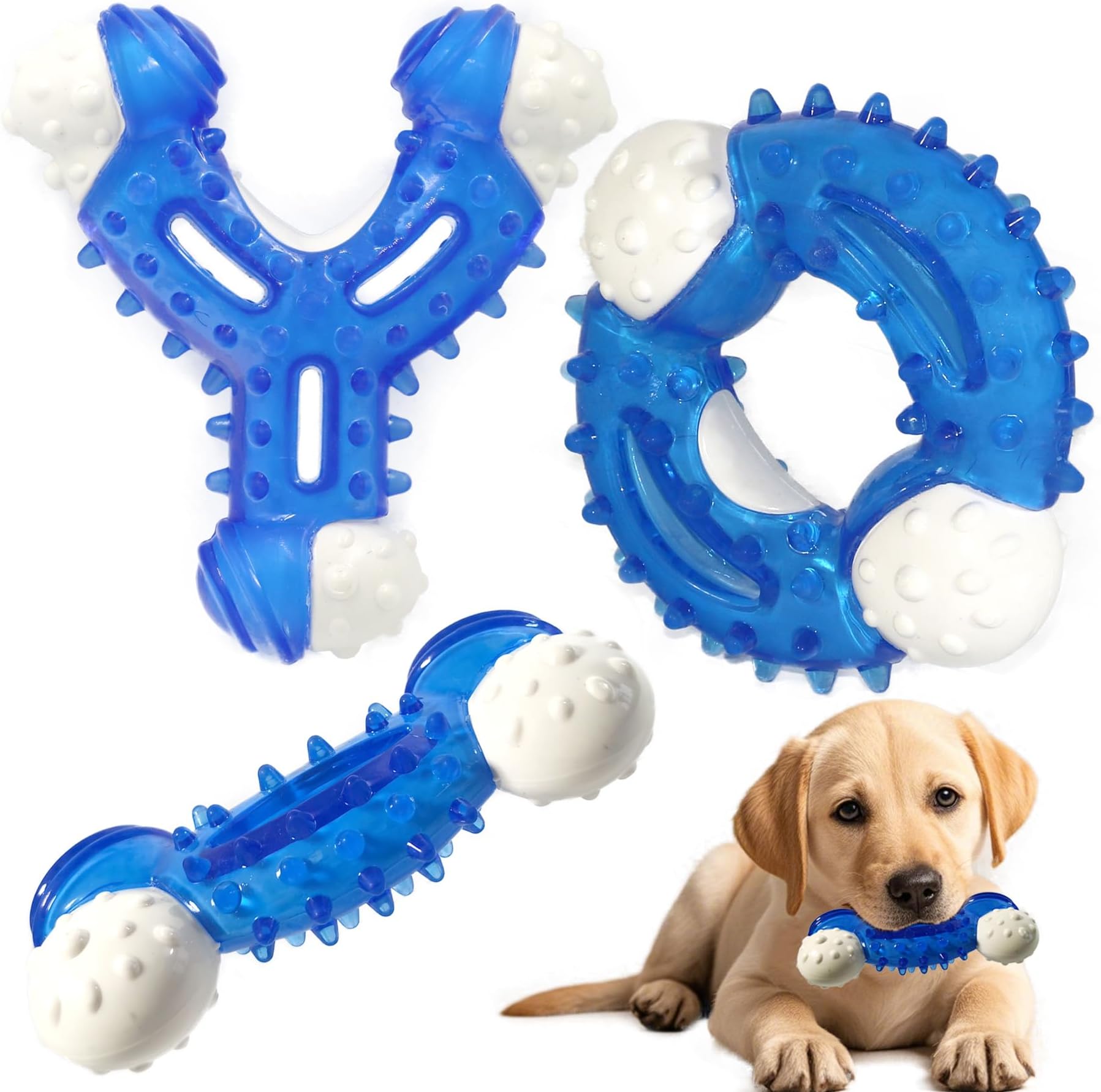 Amazon.com : PawsAion Dog Chew Toys 3-Pack - Puppy Teething Toys for ...