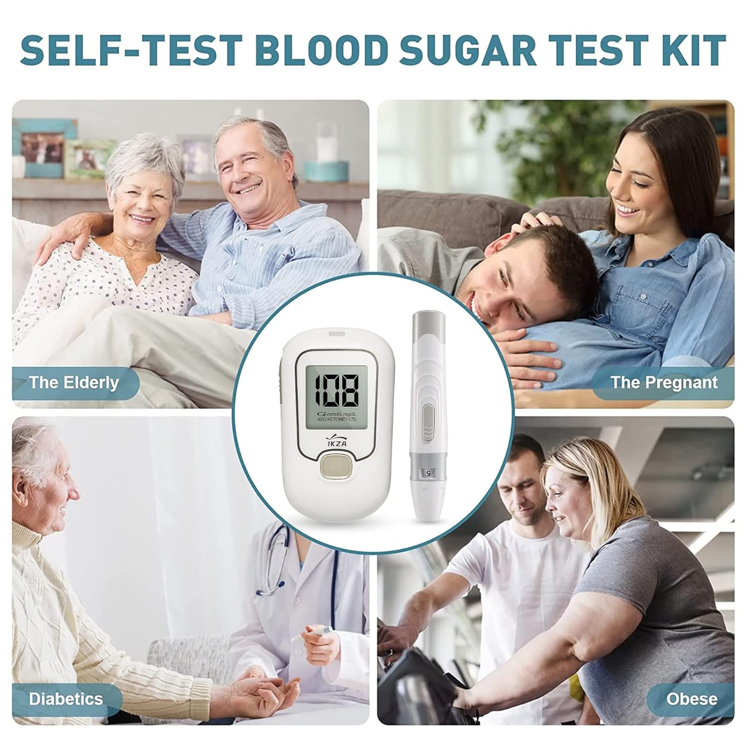 Buy IKZA G-666B Blood Glucose Monitor, ONLY Glucometer Machine with ...