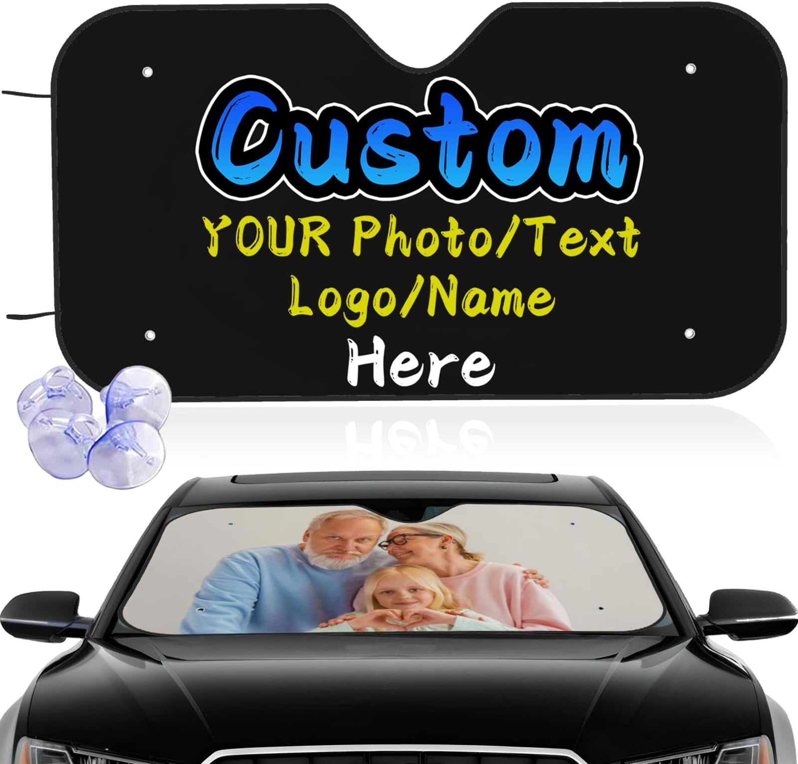 Amazon.com: MSD Custom Windshield Sun Shade – Personalized Image or ...