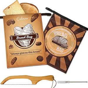 Amazon.com: 2 Pack Large Reusable Breads Storage Bags with 1 Bread ...