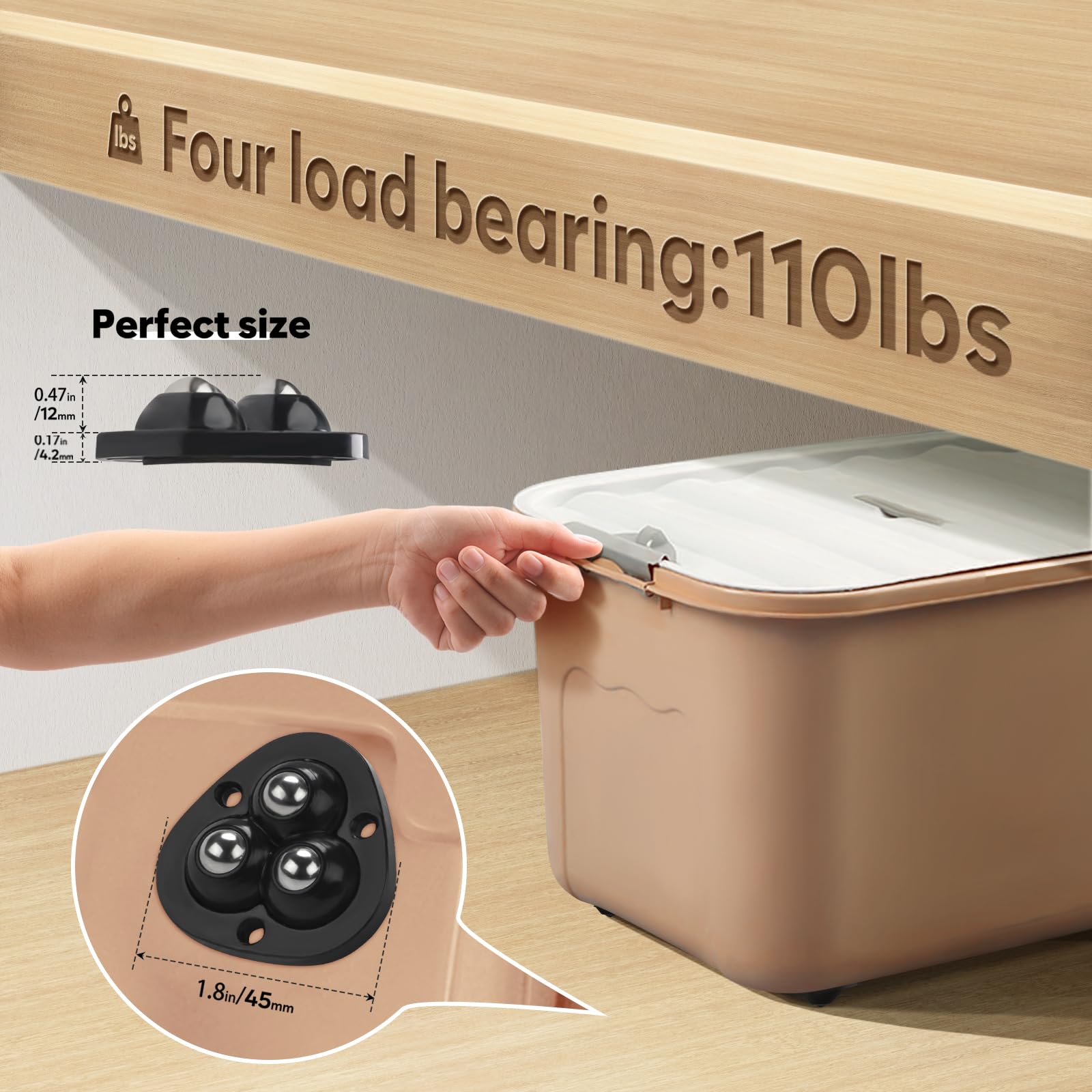 Snapklik.com : Stuffed Self Adhesive Mini Caster Wheels, Appliance ...