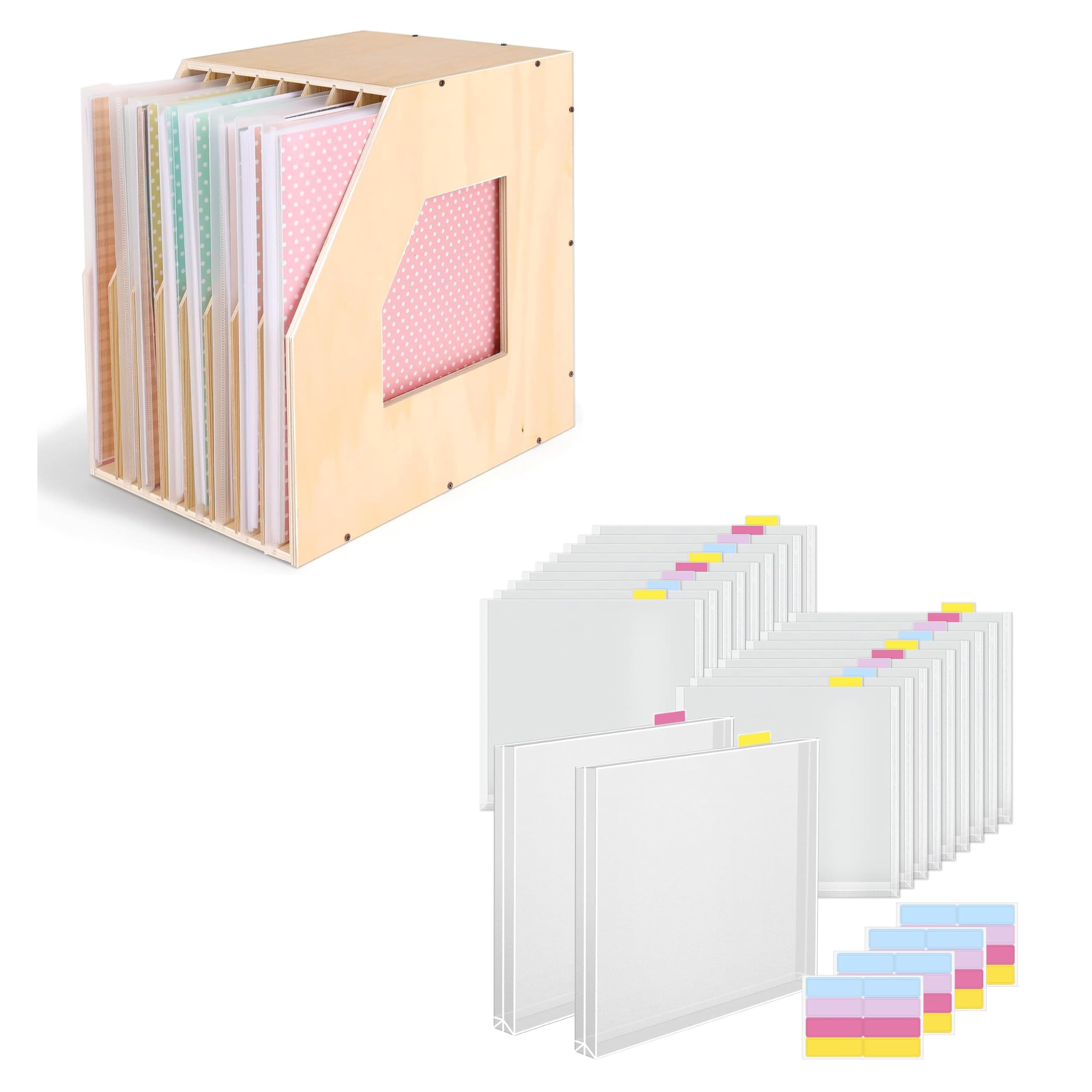 Amazon.com : Caydo Wood Paper Storage Organizer, Slope Design Paper ...