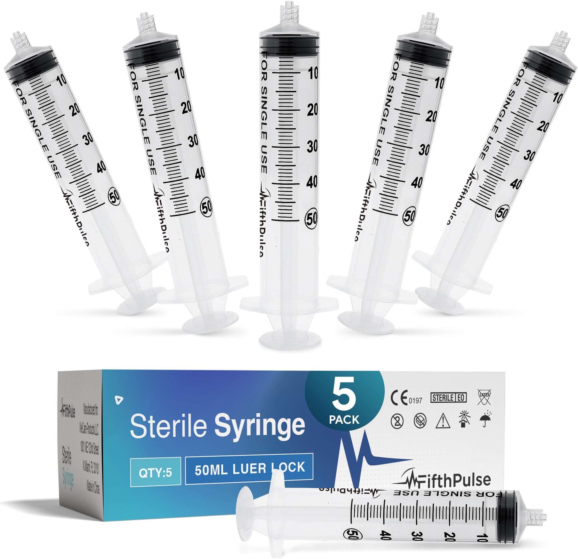 Amazon.com: 50 ml Syringe without Needle - 5 Pack of Individually ...