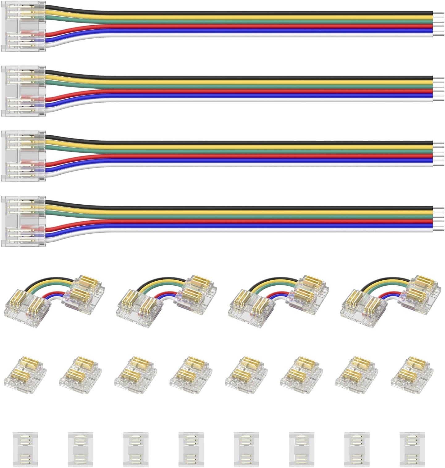 PAUTIX 12mm Connectors for RGB+CCT COB LED Strip Light,6-Pin Solderless ...
