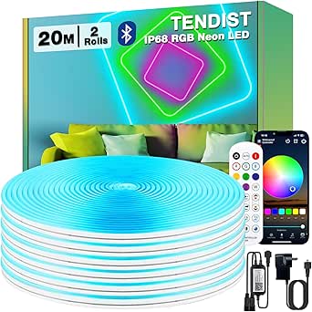 TENDIST 20M Flexible Neon LED RVB, IP68 Ruban LED Exterieur Etanche ...