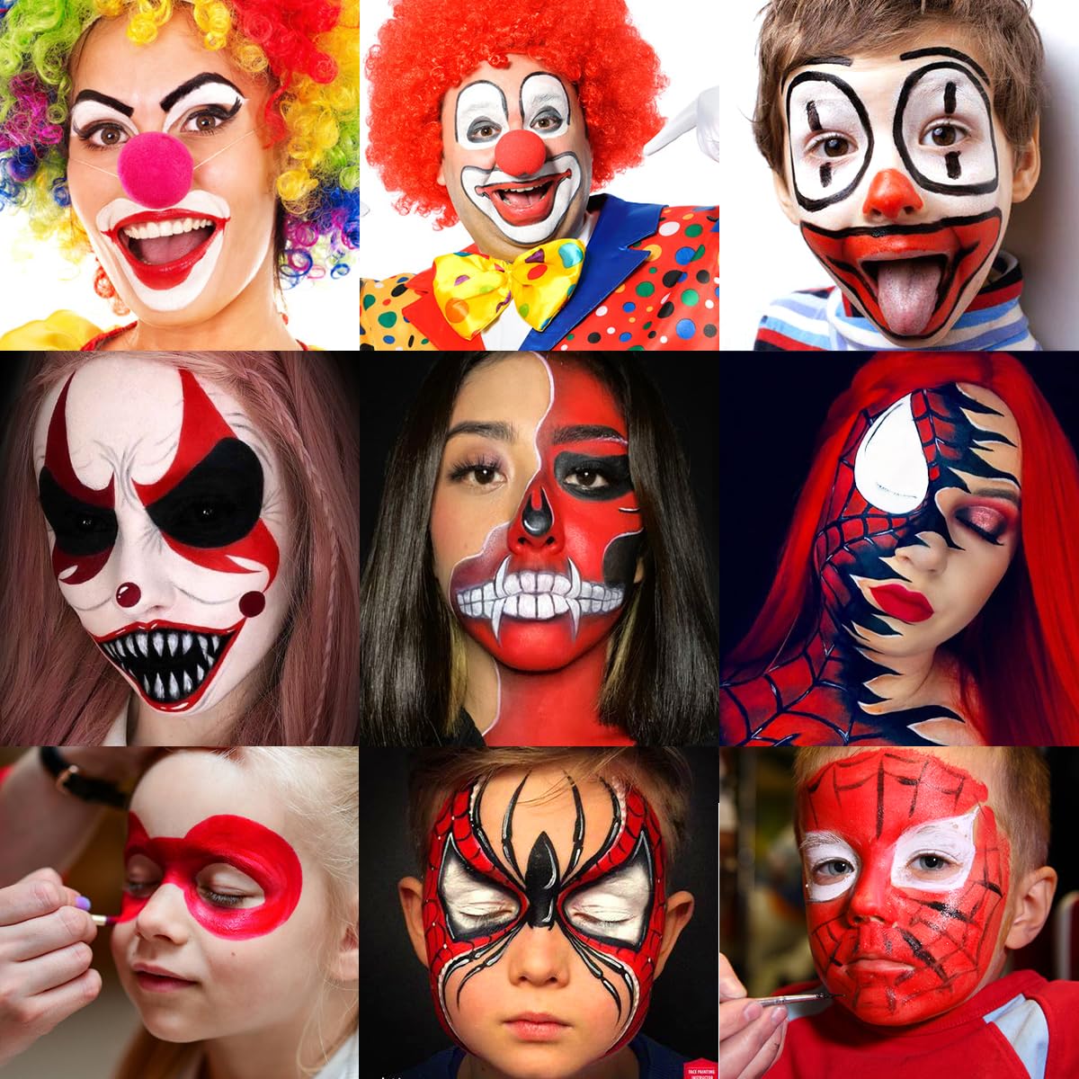 Clown Face Paint Designs