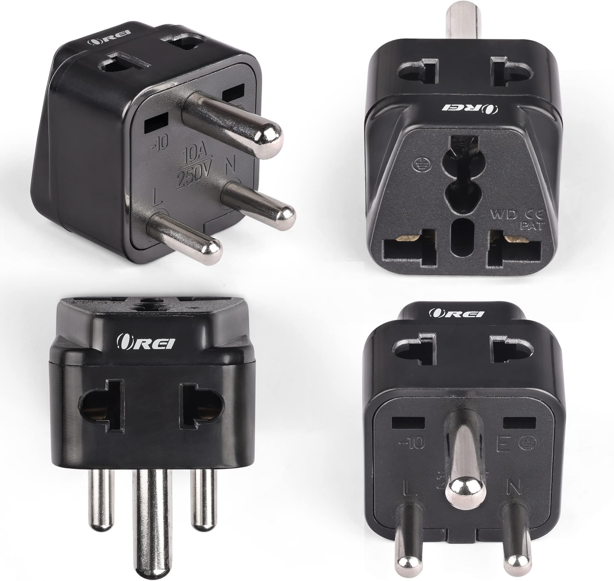 OREI USA to India Adapter Plug, World (USA, UK, China & More) Australia ...
