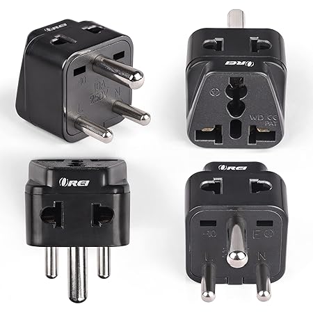 OREI USA to India Adapter Plug, World (USA, UK, China & More) Australia ...